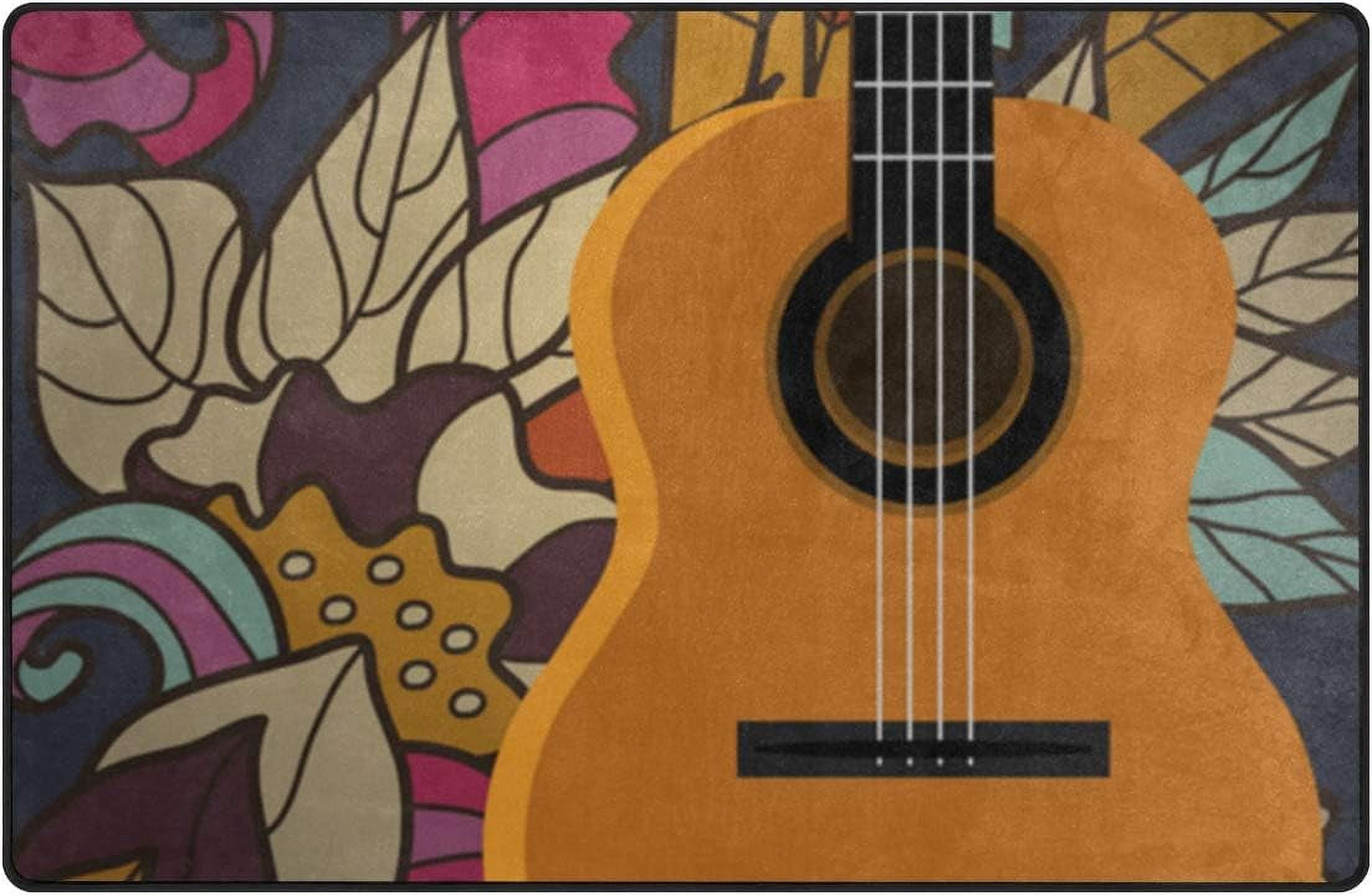 Dreamtimes Lightweight Soft Area Rugs 60 x 39 inch (5'x 3'3"), Guitar ...
