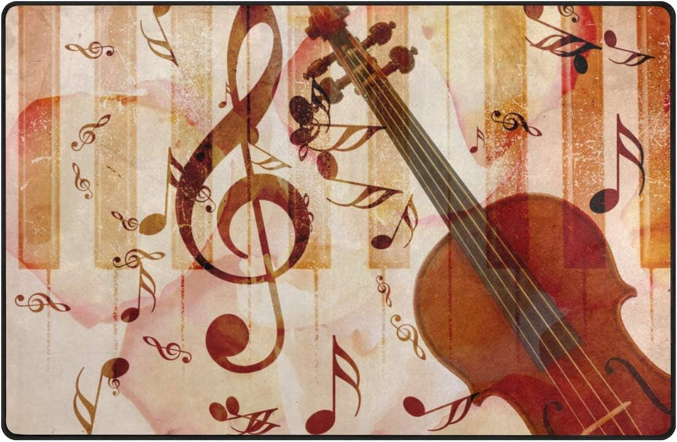 Dreamtimes Lightweight Soft Area Rugs 60 x 39 inch (5'x 3'3"), Guitar ...