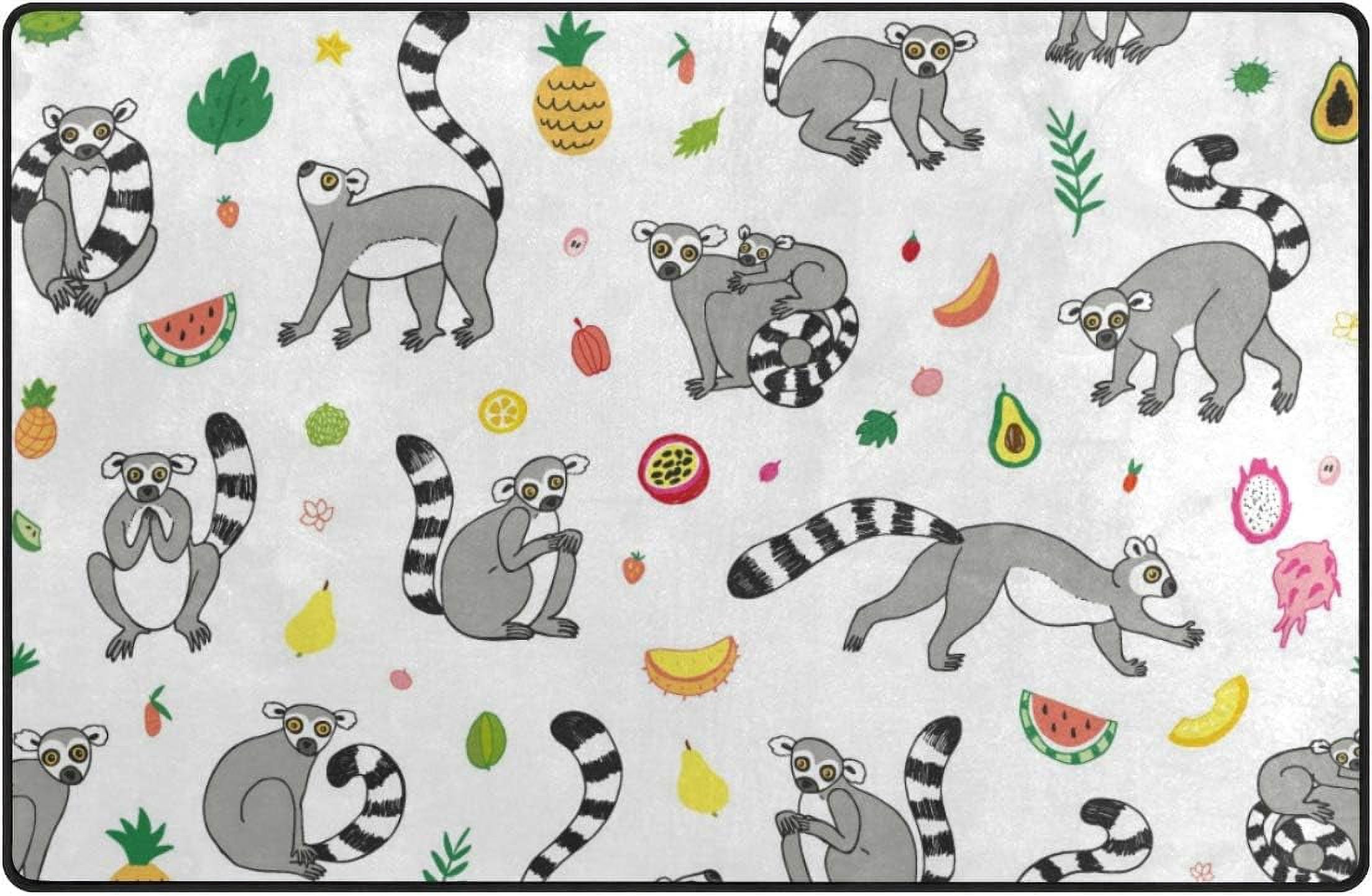 Dreamtimes Lightweight Soft Area Rugs 60 x 39 inch (5'x 3'3"), Lemur ...