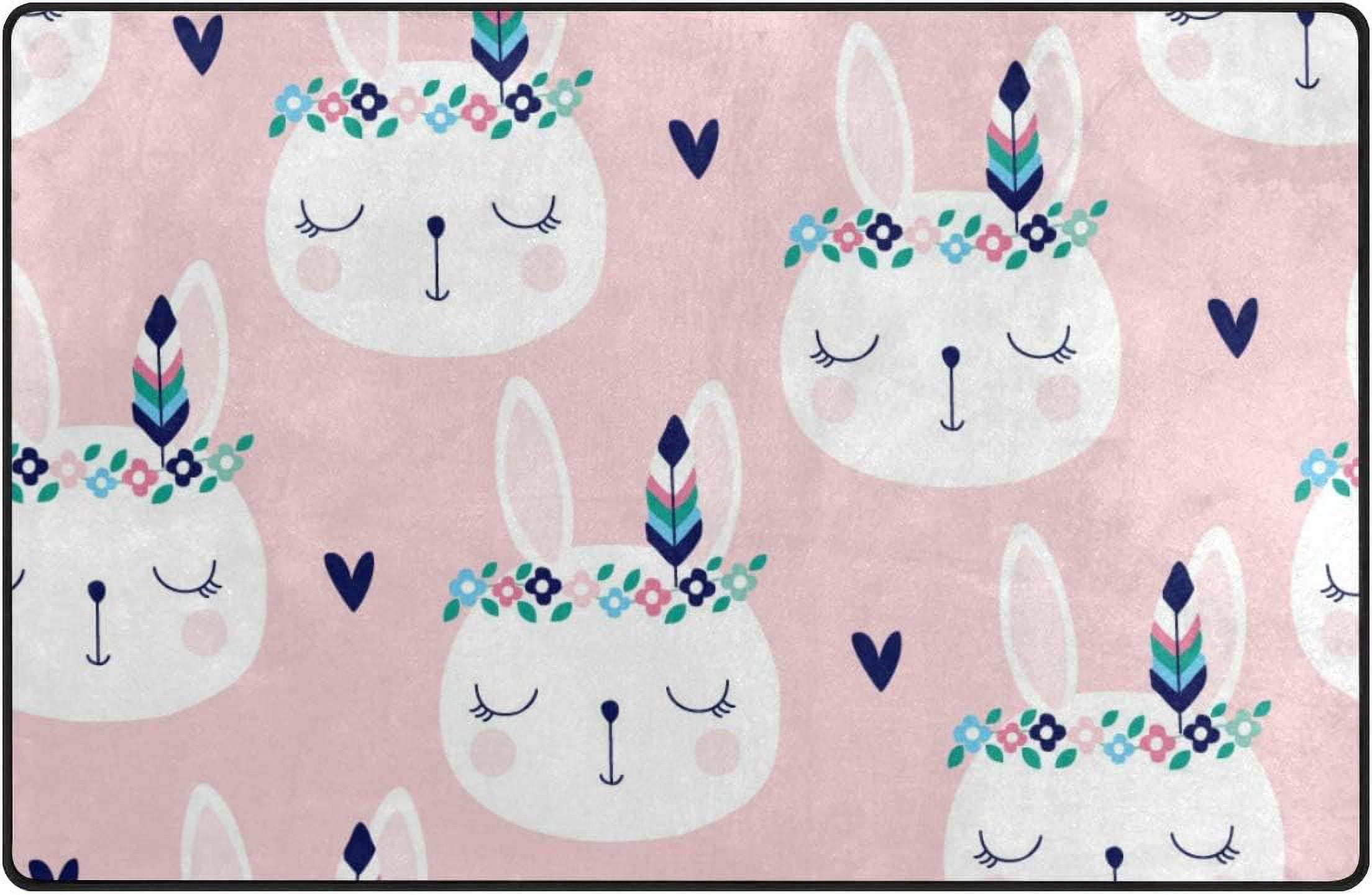 Dreamtimes Lightweight Soft Area Rugs 60 x 39 inch (5'x 3'3"), Rabbit ...