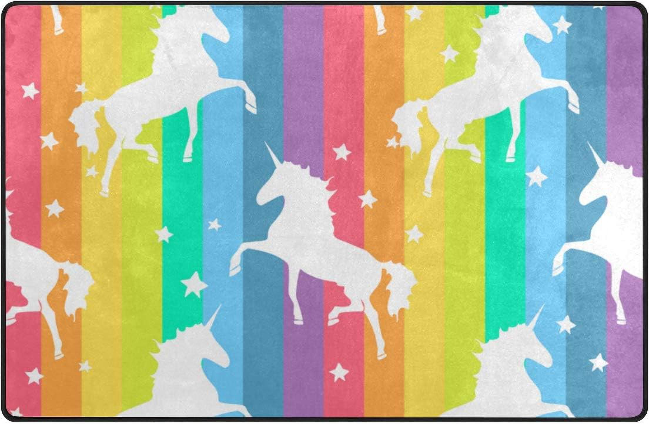 Dreamtimes Lightweight Soft Area Rugs 60 x 39 inch (5'x 3'3"), Unicorn ...