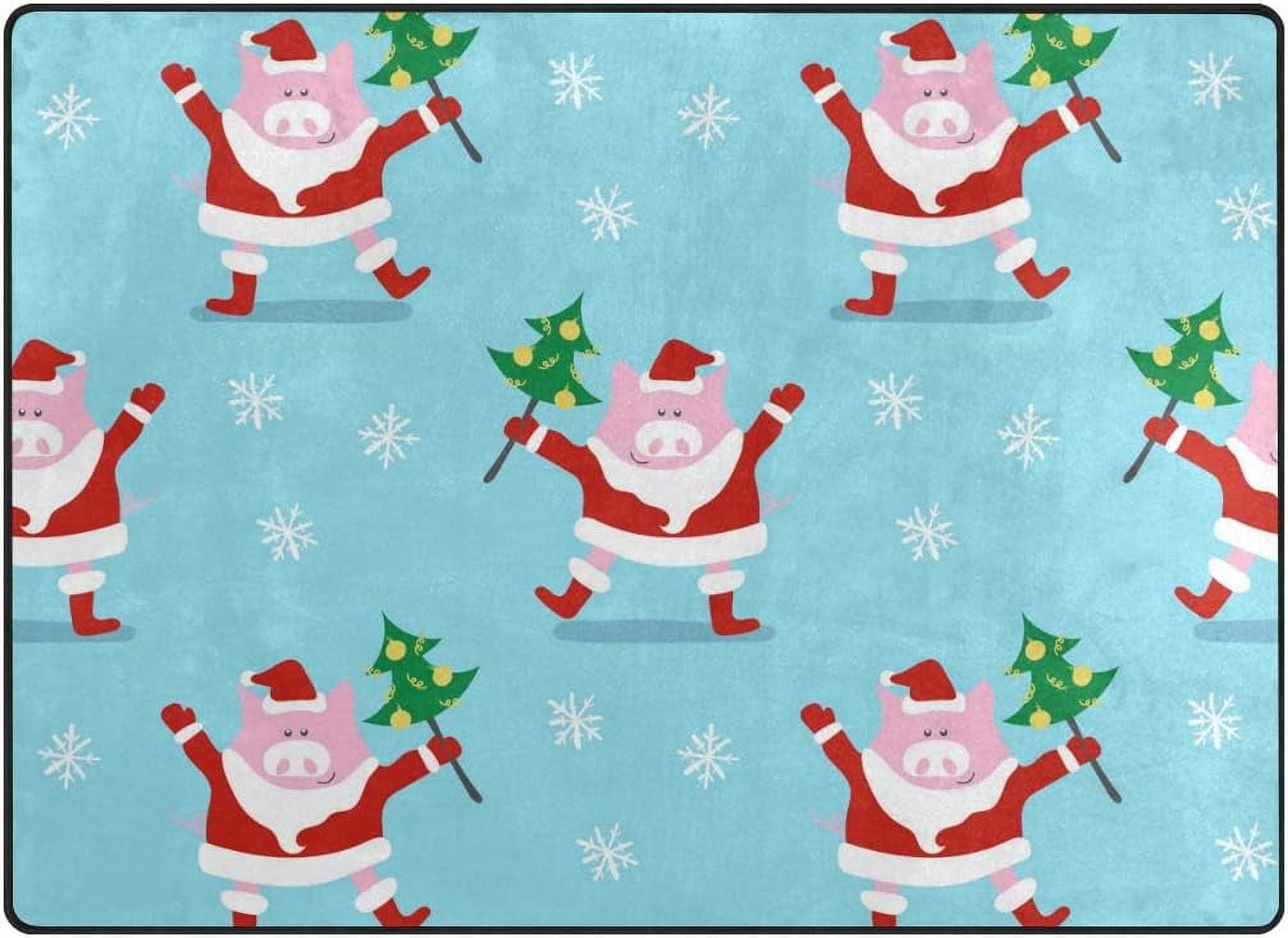 Dreamtimes Lightweight Soft Area Rugs 63 x 48 in, Cute Christmas Pink ...