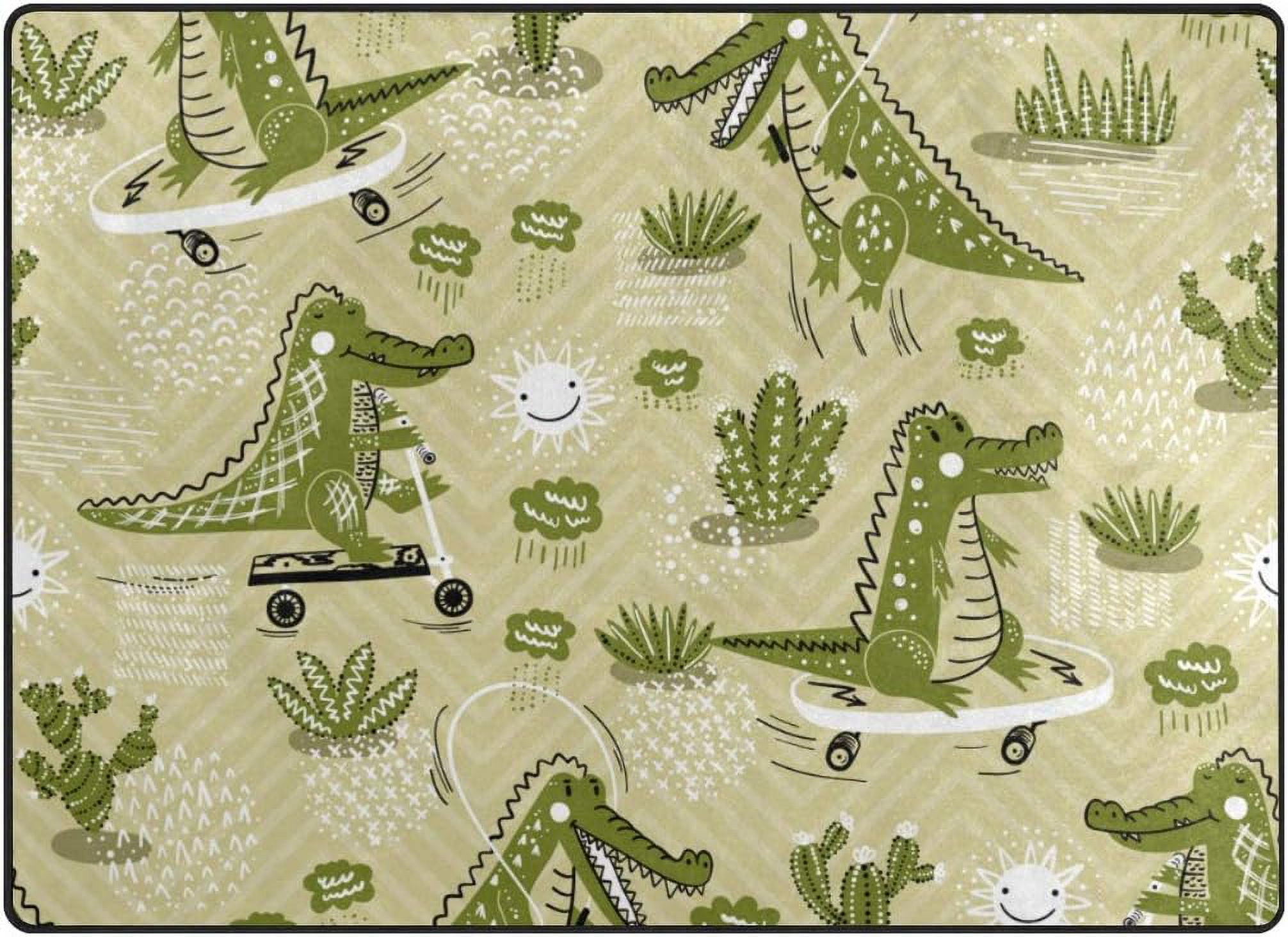 Dreamtimes Lightweight Soft Area Rugs 63 x 48 in, Cute Crocodile ...