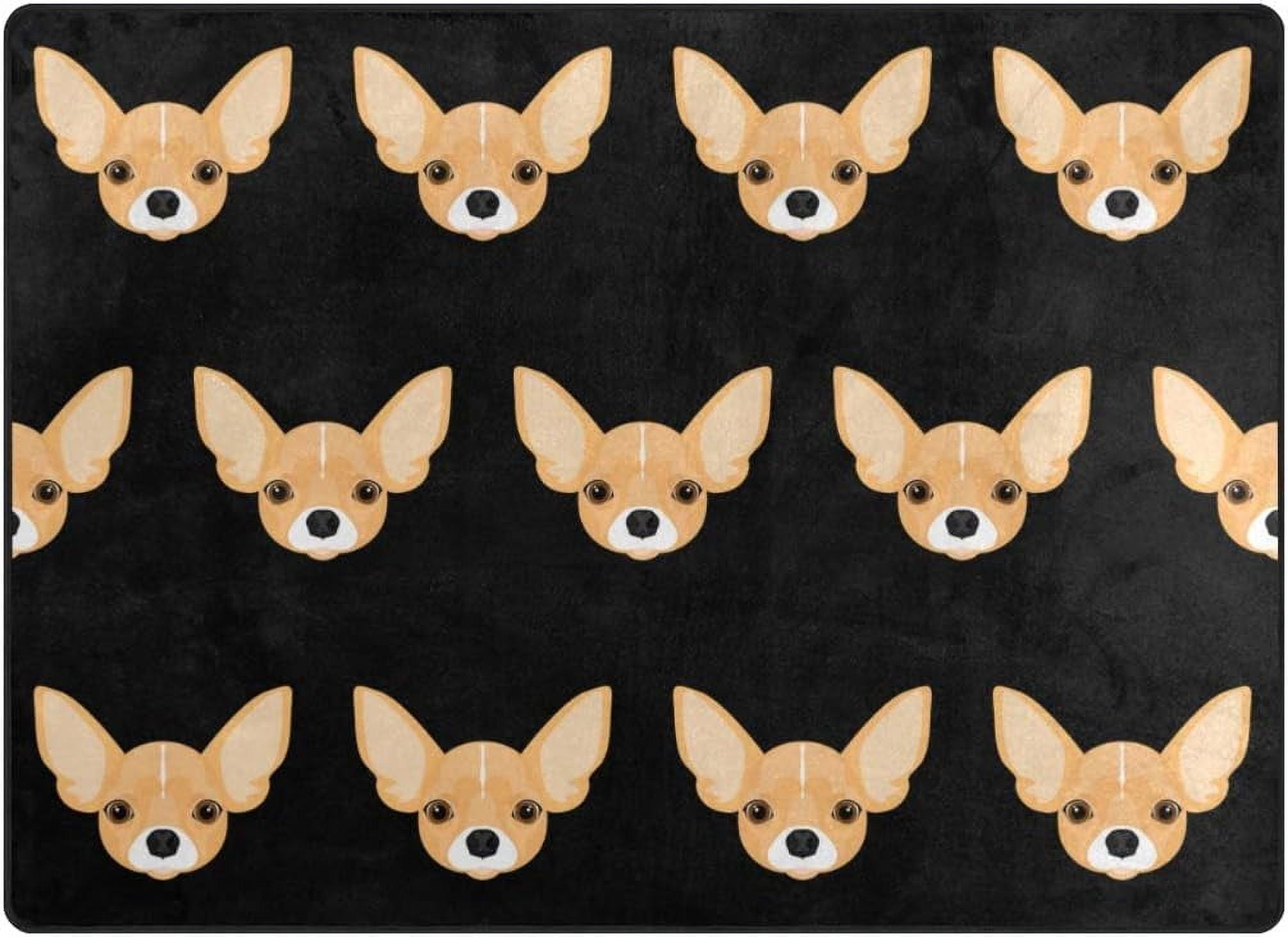 Dreamtimes Lightweight Soft Area Rugs 63 x 48 in, Cute Dogs Head Floor ...