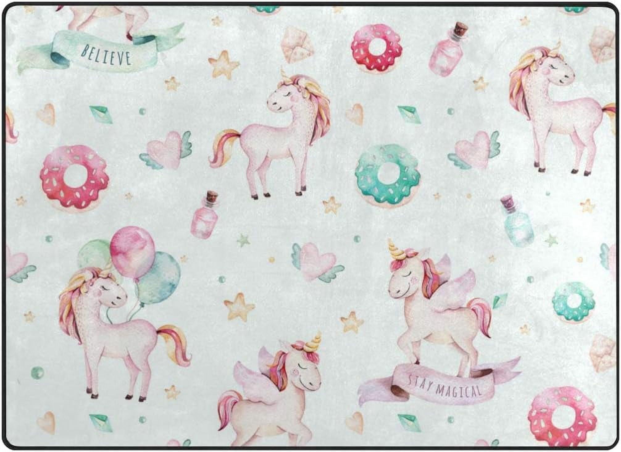 Dreamtimes Lightweight Soft Area Rugs 63 x 48 in, Cute Watercolor ...