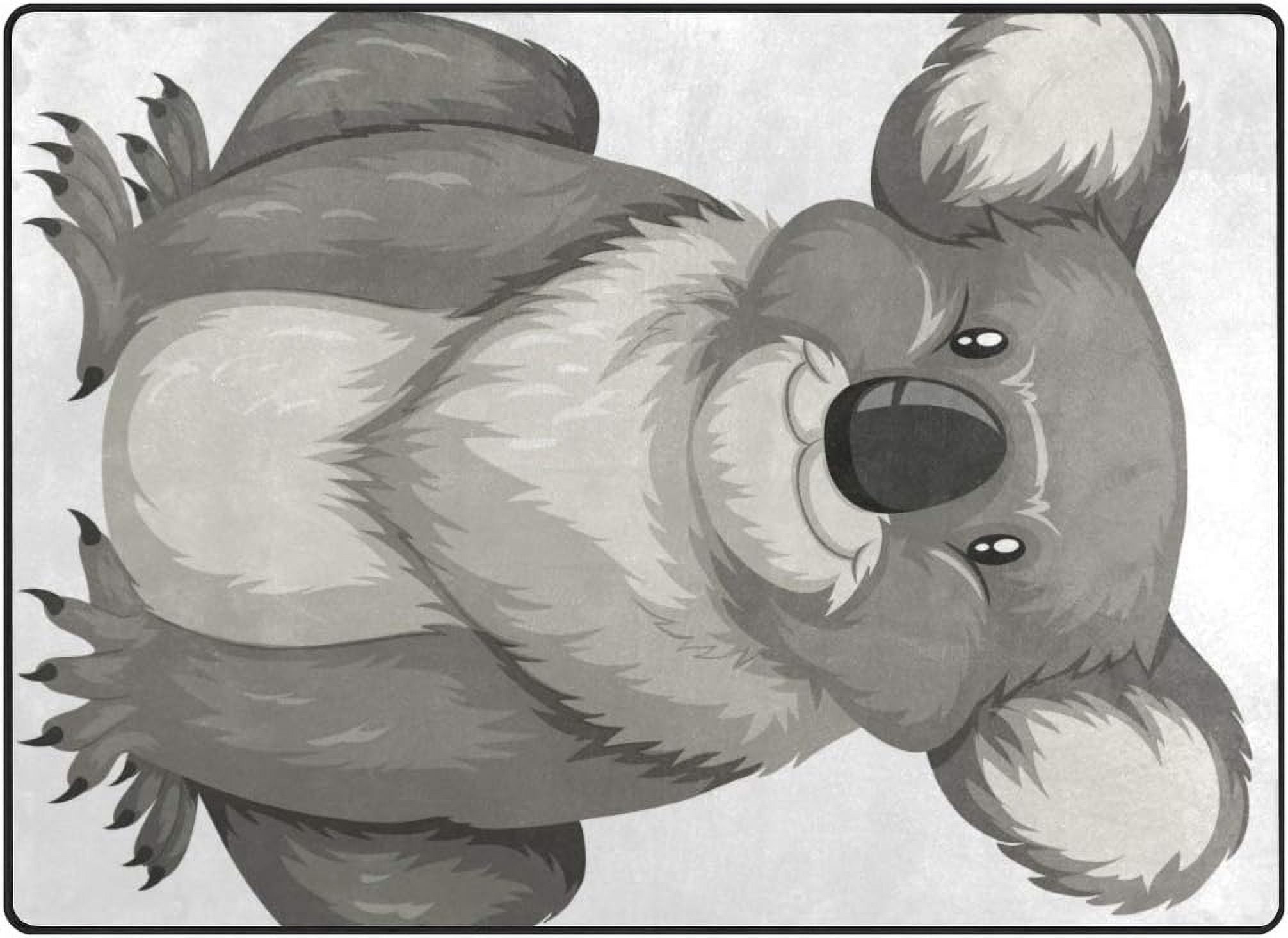 Dreamtimes Lightweight Soft Area Rugs 63 x 48 in, Koala Sitting Alone ...