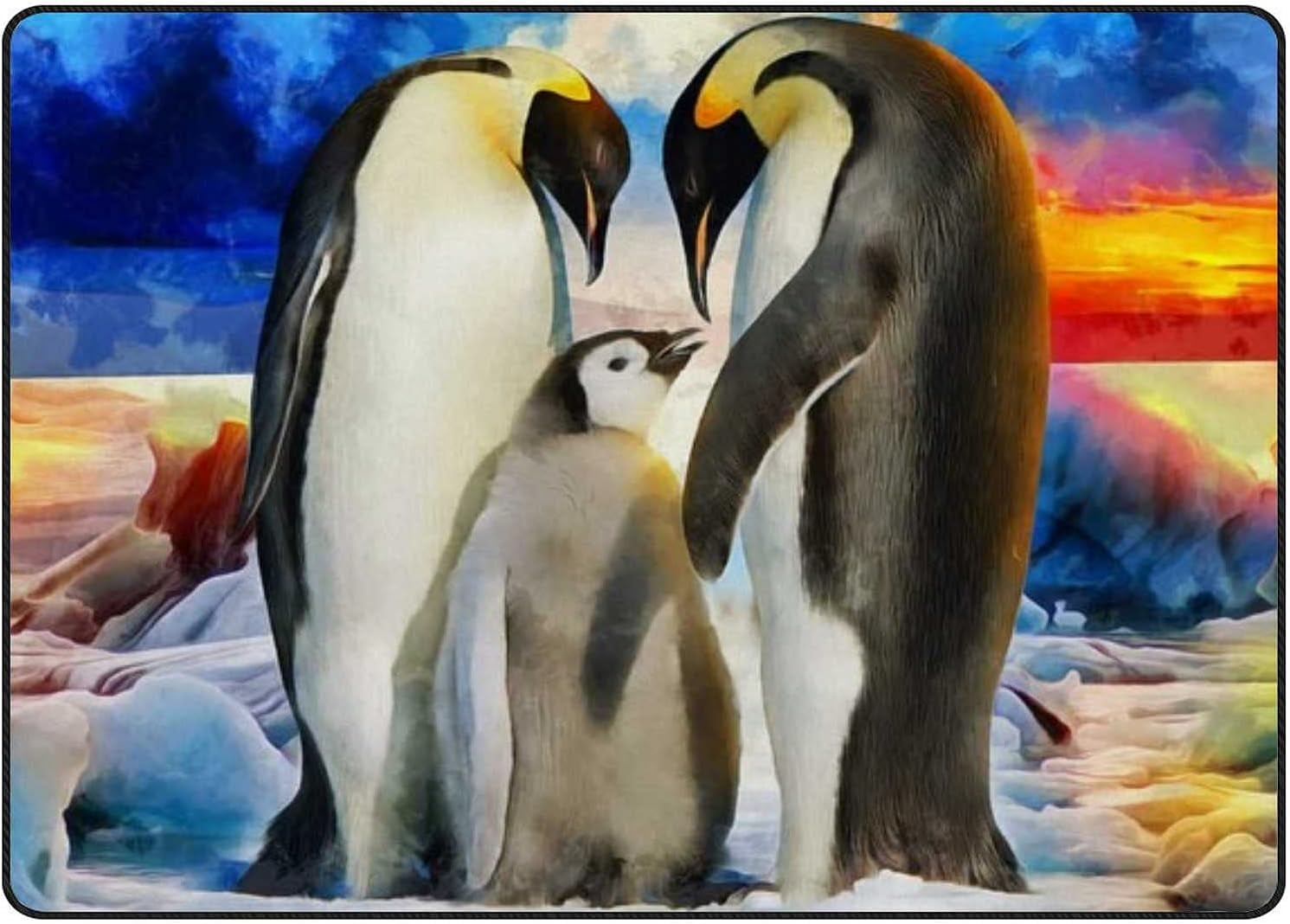 Dreamtimes Lightweight Soft Area Rugs 63 x 48 in, Oil Painting of Cute ...