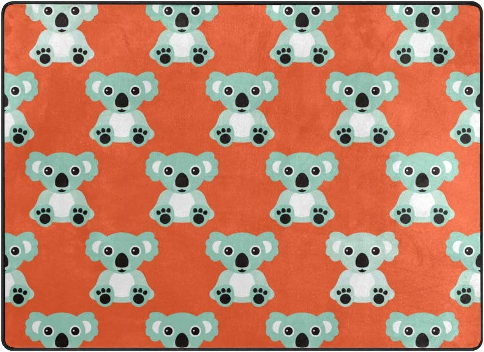 Dreamtimes Lightweight Soft Area Rugs 63 x 48 in, Retro Koala Bear Baby ...