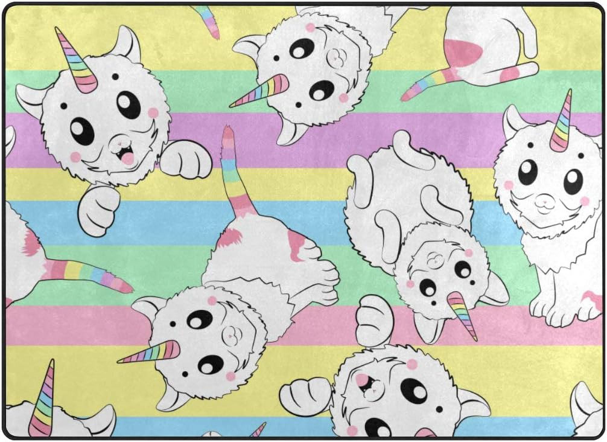 Dreamtimes Lightweight Soft Area Rugs, 80 x 58 inch（6'8" x 4'10"） Cute ...