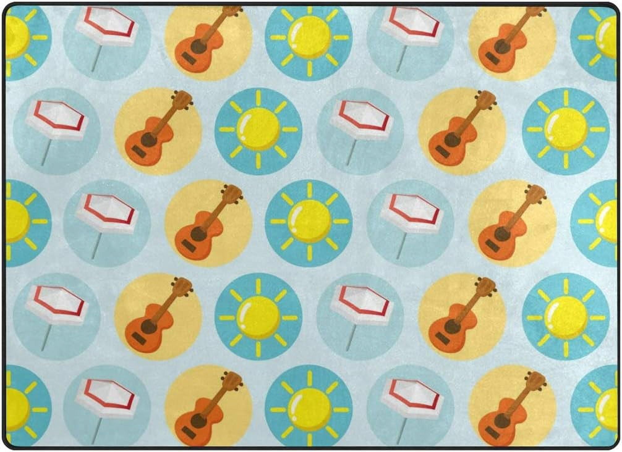 Dreamtimes Lightweight Soft Area Rugs, 80 x 58 inch（6'8" x 4'10"） Sun ...