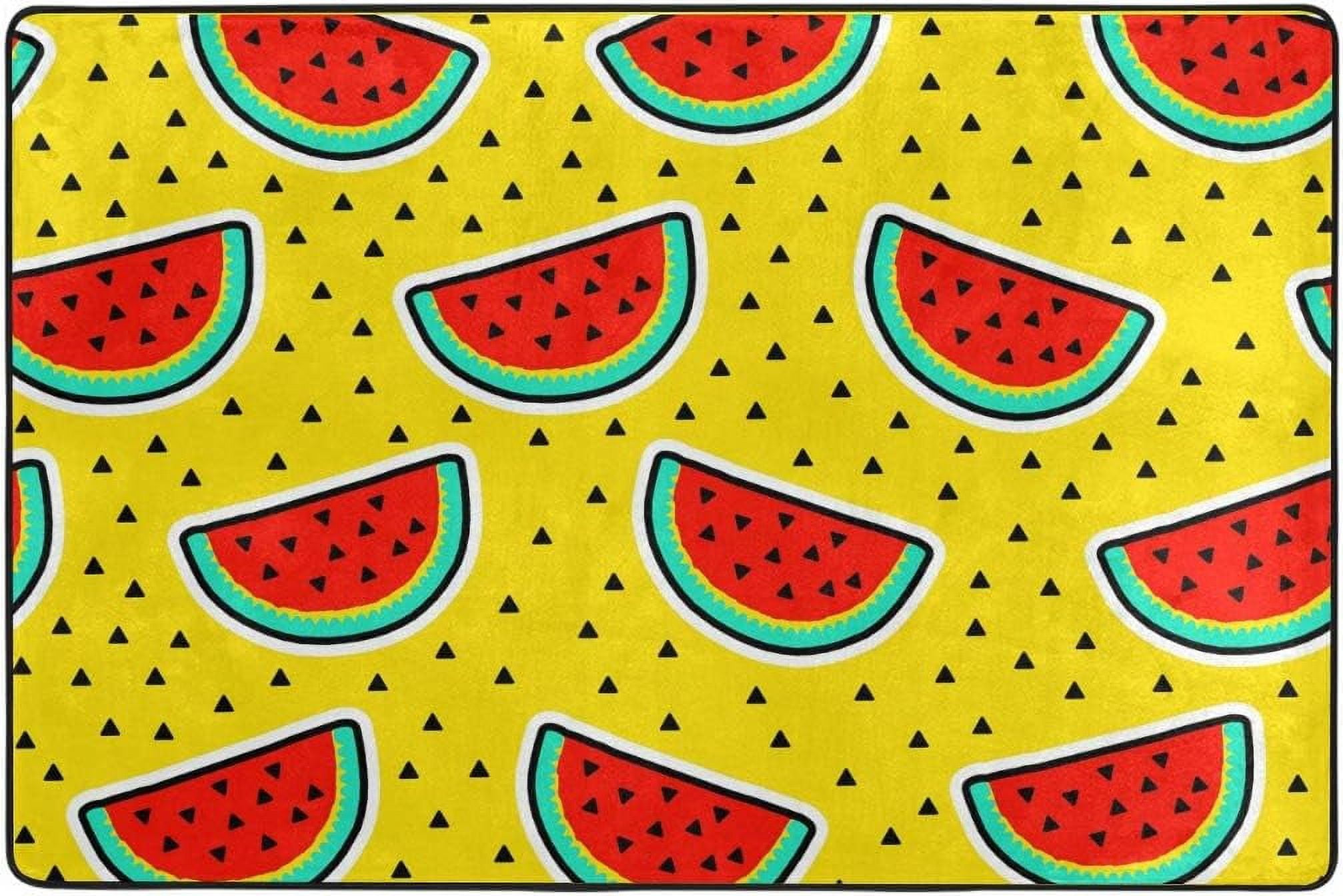 Dreamtimes Lightweight Soft Area Rugs Watermelon Slices Bright Yellow ...