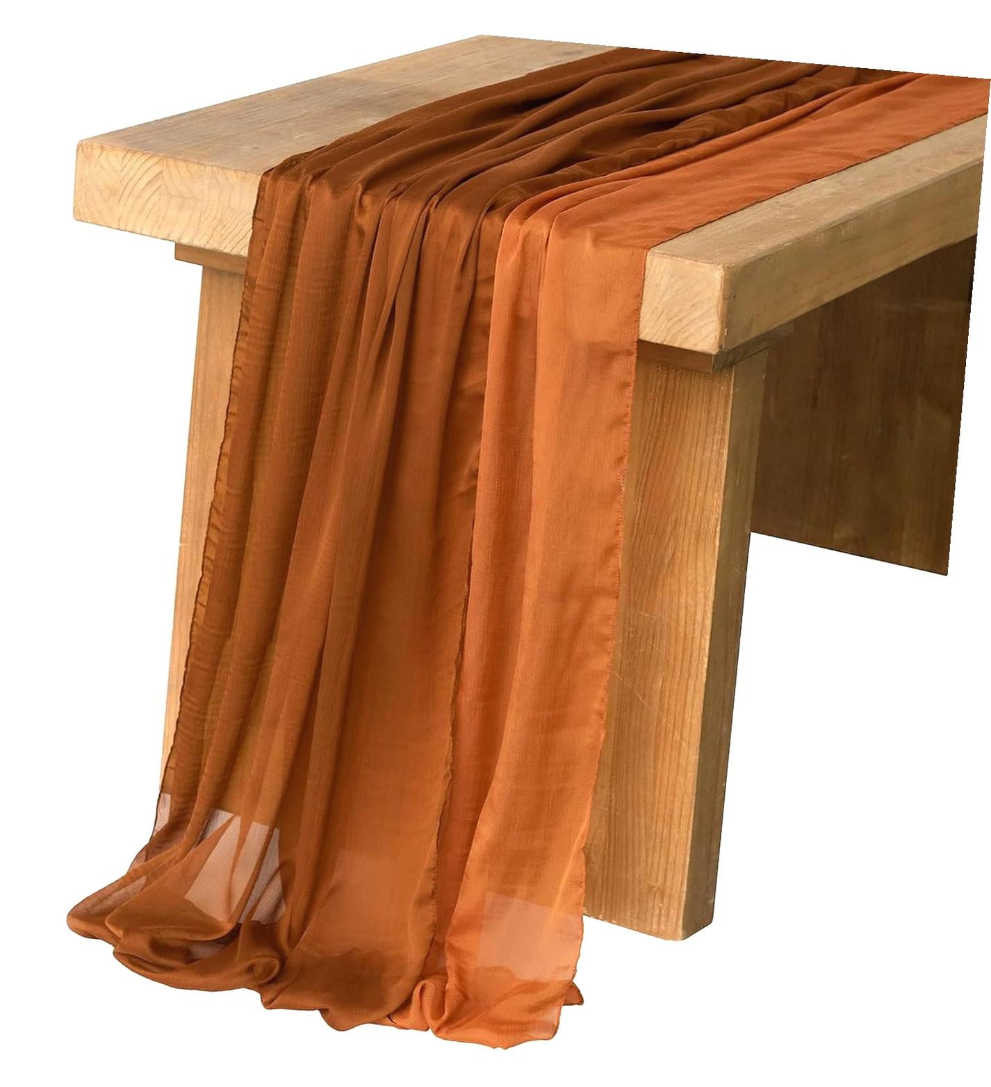 Dreamtimes Ling's Terracotta Chiffon Table Runner for Rustic Table ...
