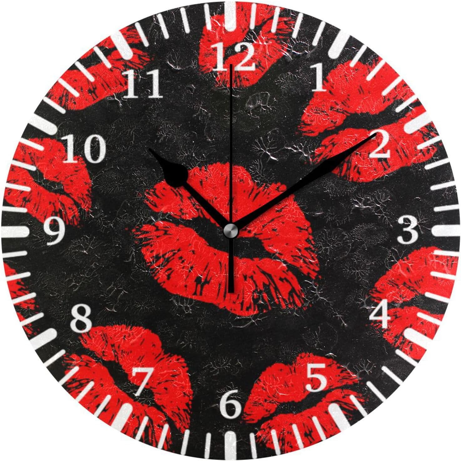 Dreamtimes Lips Wall Clock,Silent Non Ticking 10 Inch Battery Operated ...