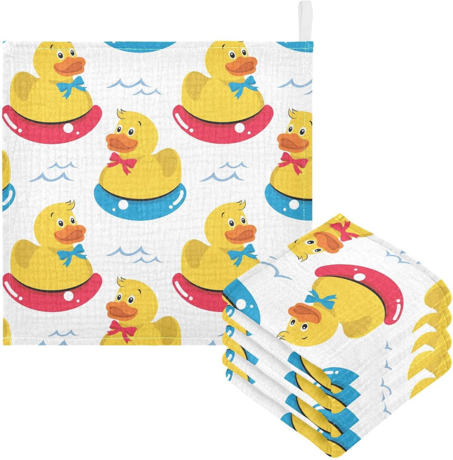 Dreamtimes Little Cute Duck Pattern Baby Muslin Washcloths Face Towel ...