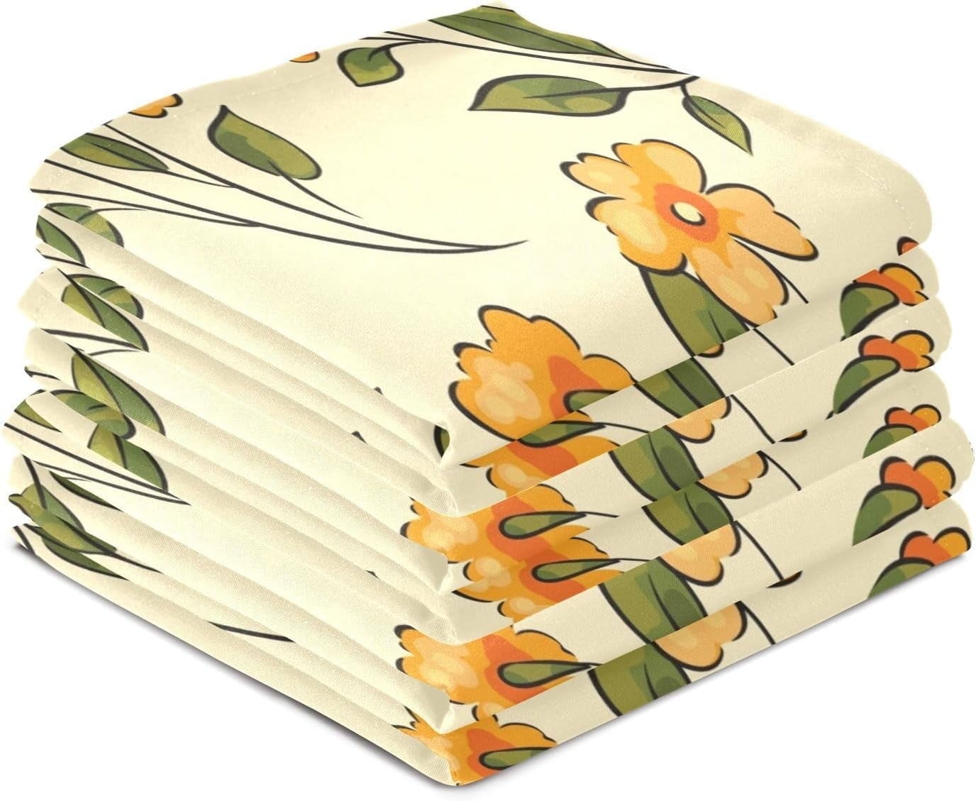 Dreamtimes Little Yellow Flowers Kitchen Towels Set of 6, Ultra Soft ...