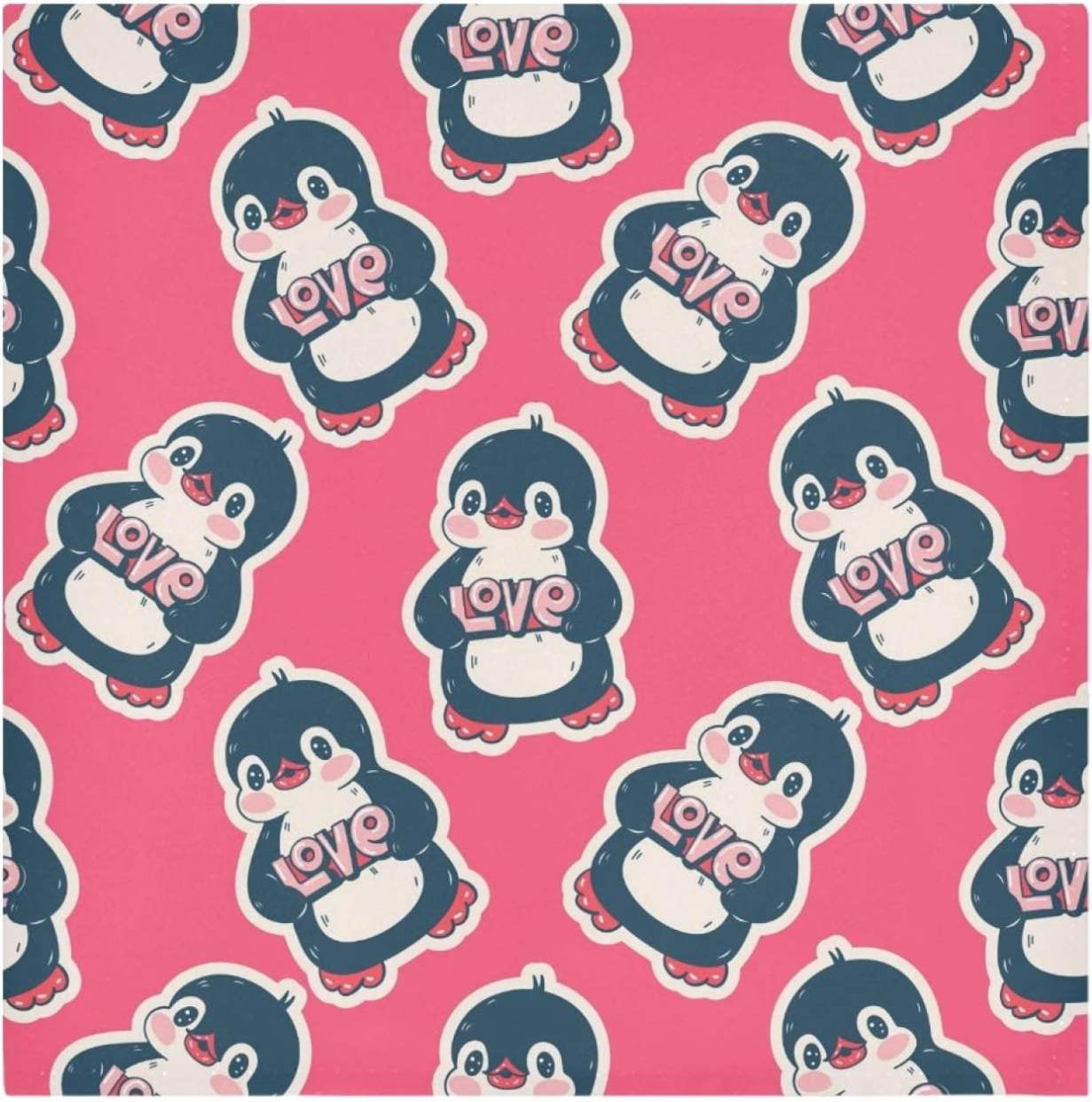 Dreamtimes Love Heart Penguin Napkins Dinner Napkins Cloth,Set of 4 20 ...