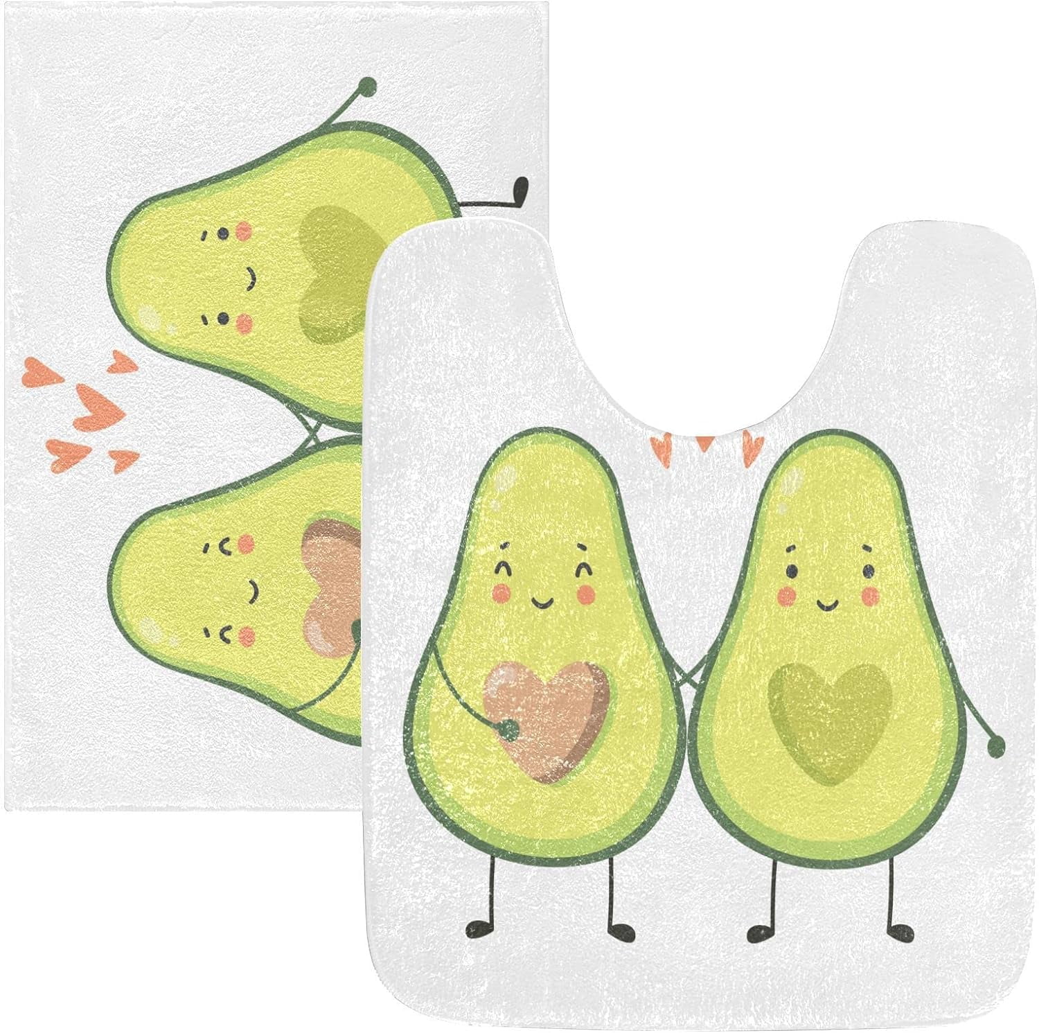 Dreamtimes Luxury Bathroom Rug Set 2 PCS, Cute Avocado Couple Soft ...