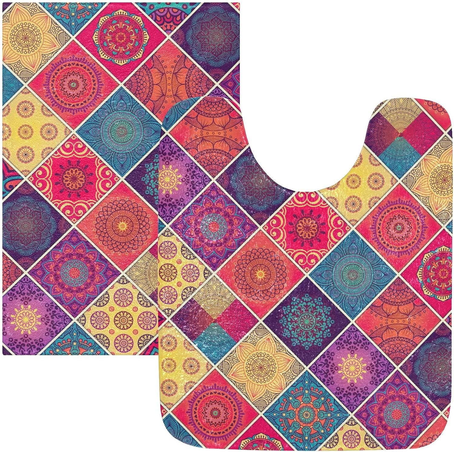 Dreamtimes Luxury Bathroom Rug Set 2 PCS, Decorative Elements Oriental ...