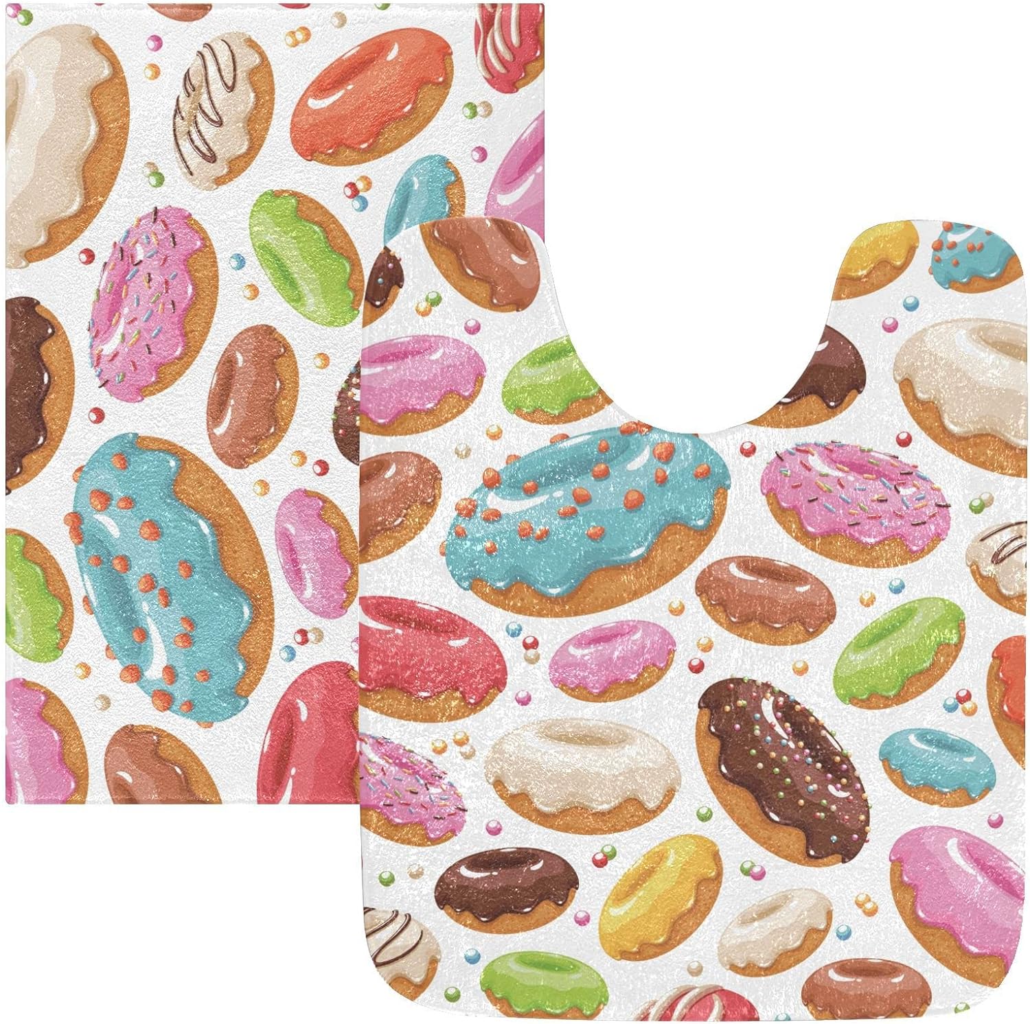 Dreamtimes Luxury Bathroom Rug Set 2 PCS, Donut Happy Soft Absorbent ...