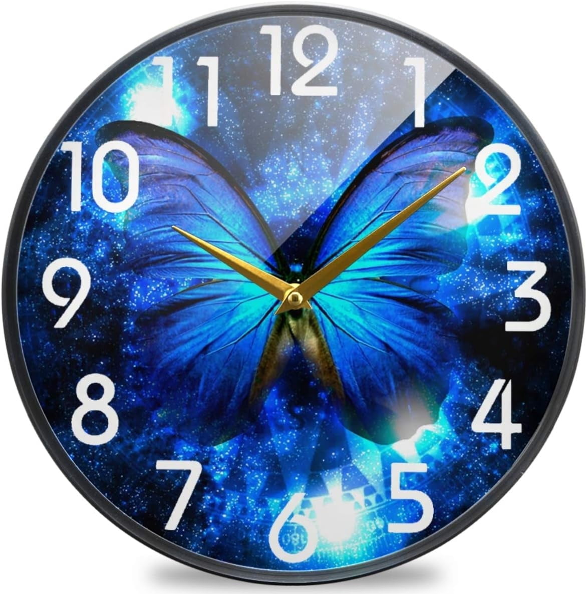 Dreamtimes Magic Beautiful Space Butterfly Round Wall Clock, 12 Inch ...