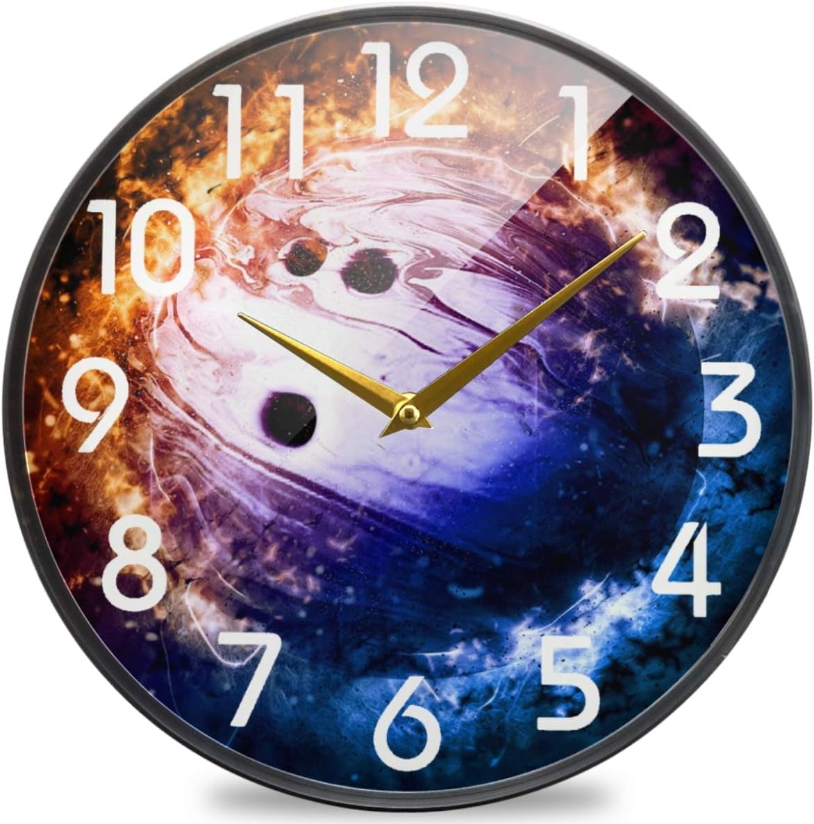 Dreamtimes Magic Bowling Ball Round Wall Clock, 12 Inch Silent Battery ...