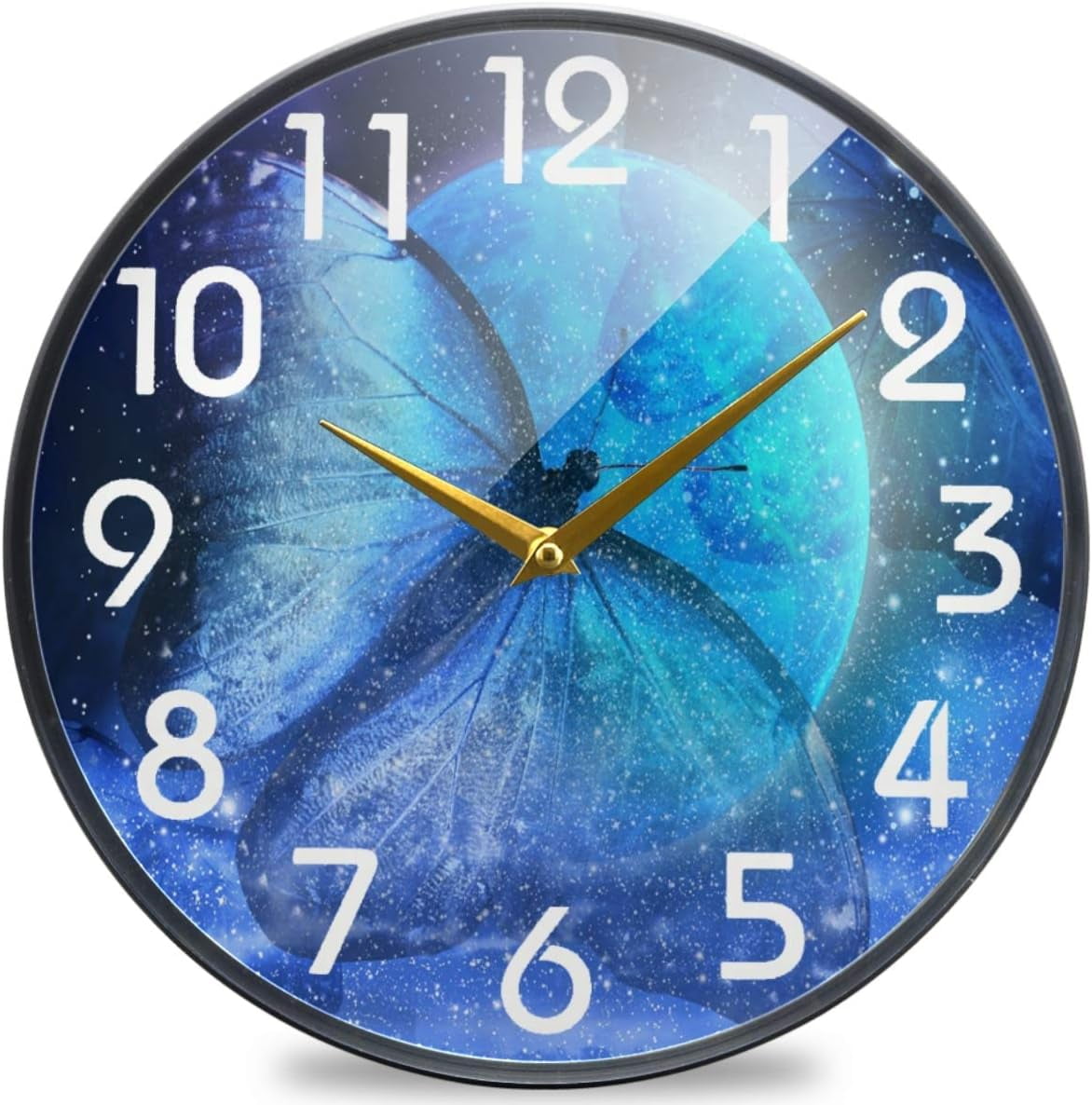 Dreamtimes Magic Universe Stars Butterfly Round Wall Clock, 10 Inch ...