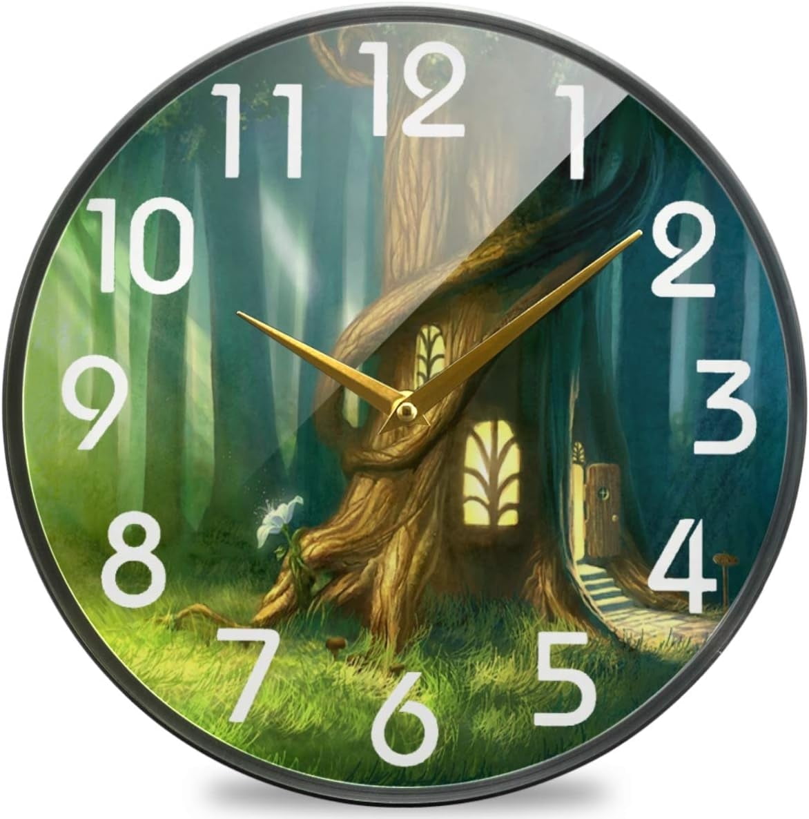 Dreamtimes Magical Fantasy Fairy Tale Tree House Round Wall Clock, 12 ...