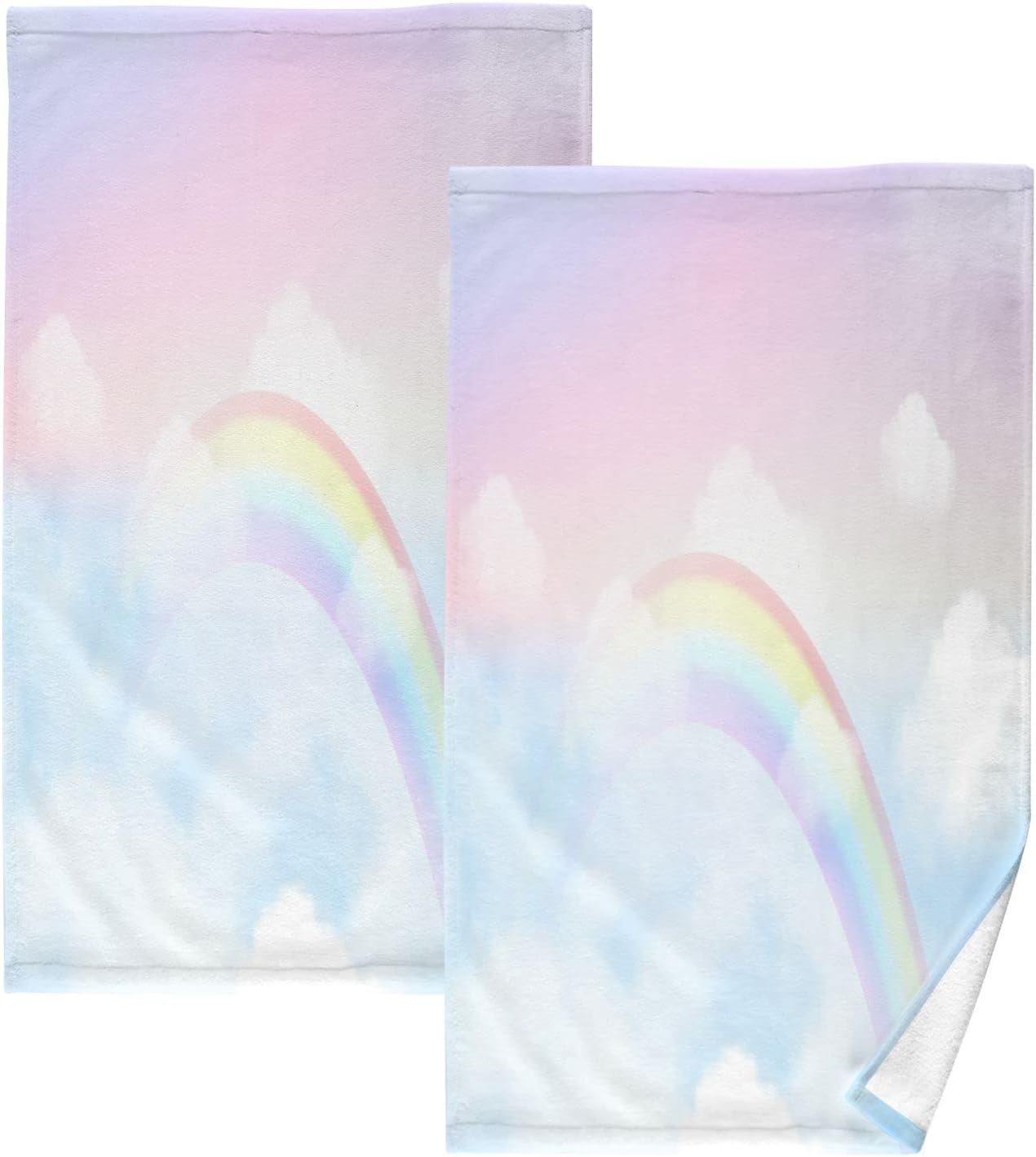 Dreamtimes Magical Rainbow Sky Print Pure Cotton Hand Towels for Bath ...