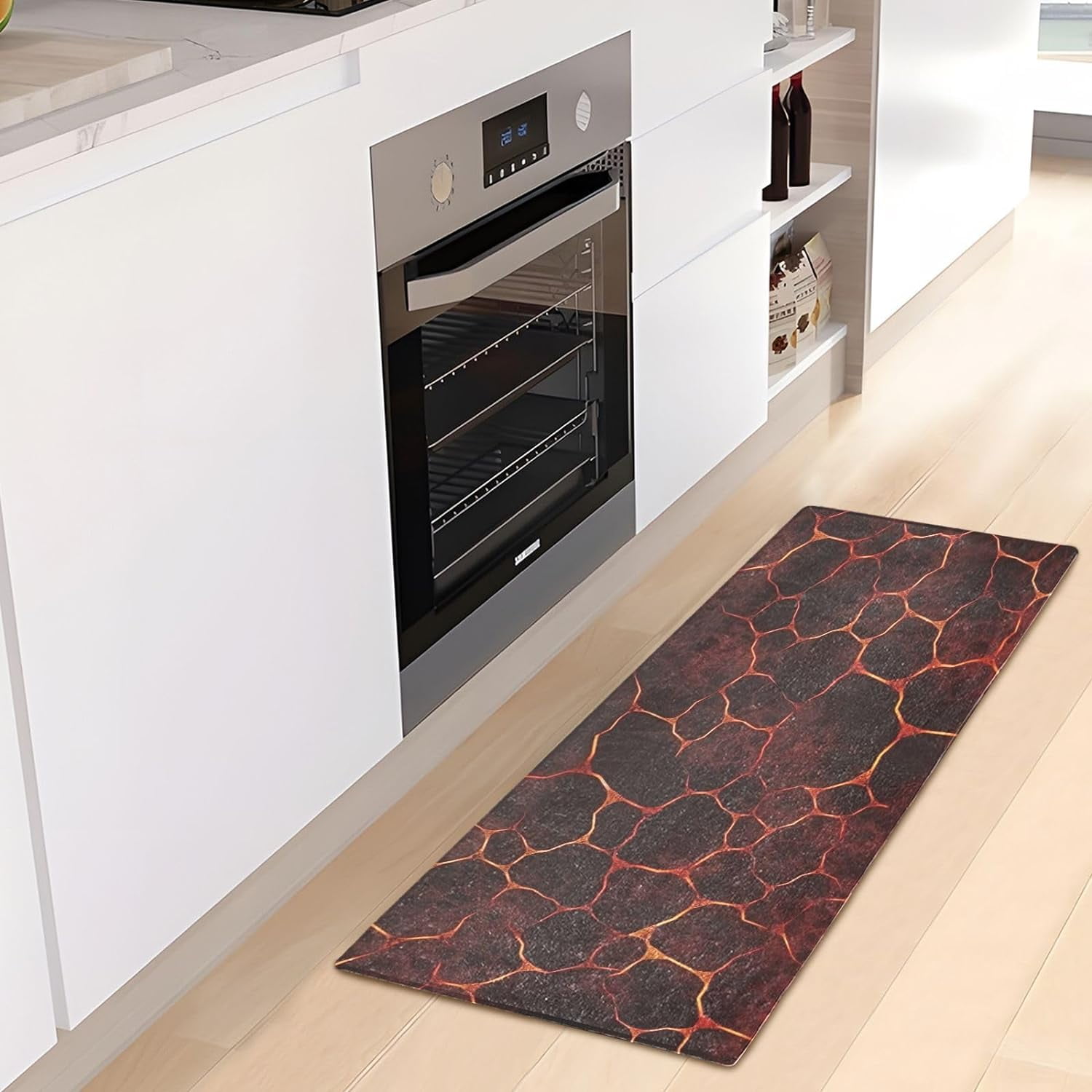 Dreamtimes Magma Textured Red Kitchen Mat 20"x39", Non Skid Kitchen ...