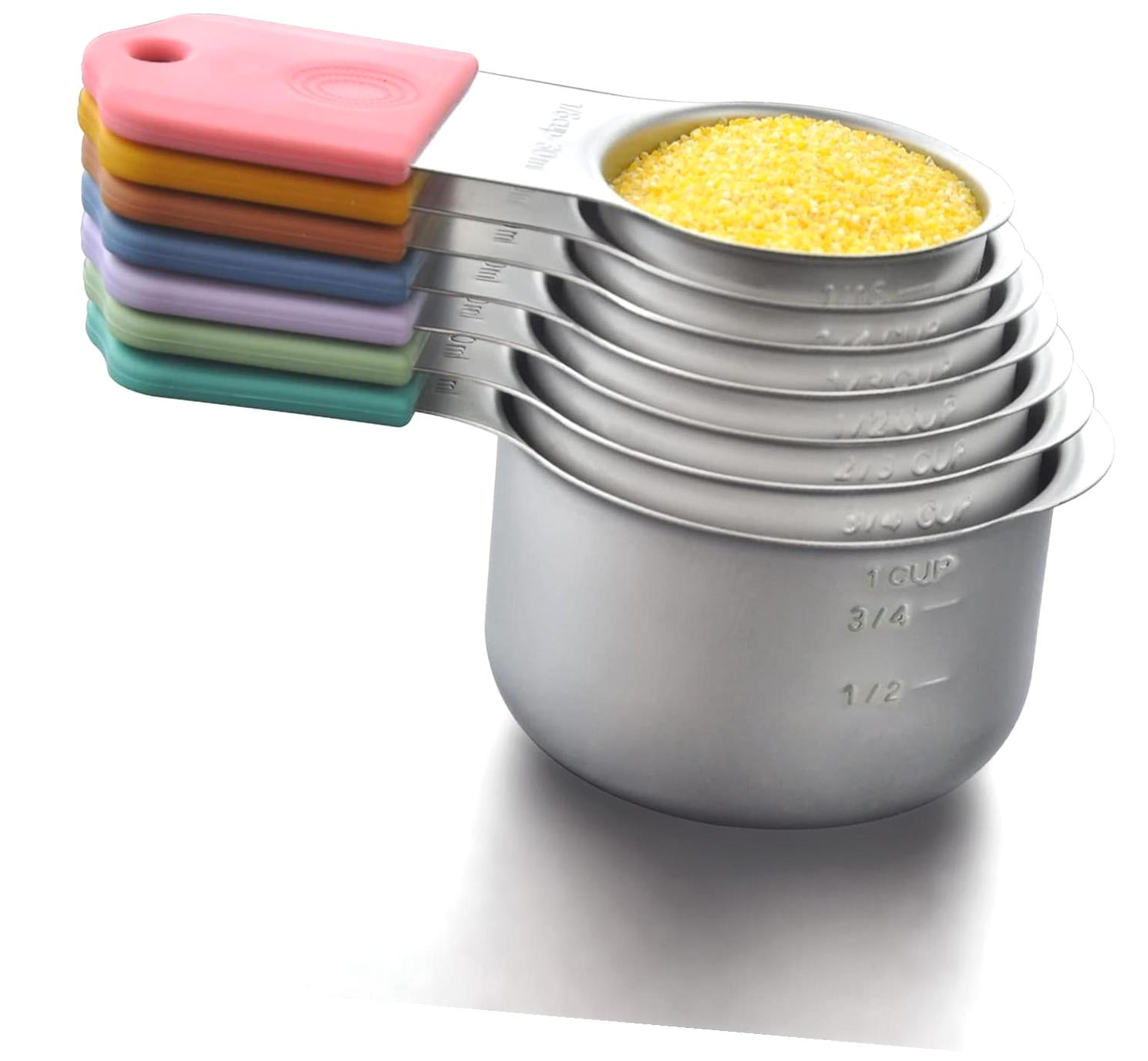 Dreamtimes Magnetic Measuring Cups Set, 7 Pieces 18/8 Stainless Steel ...