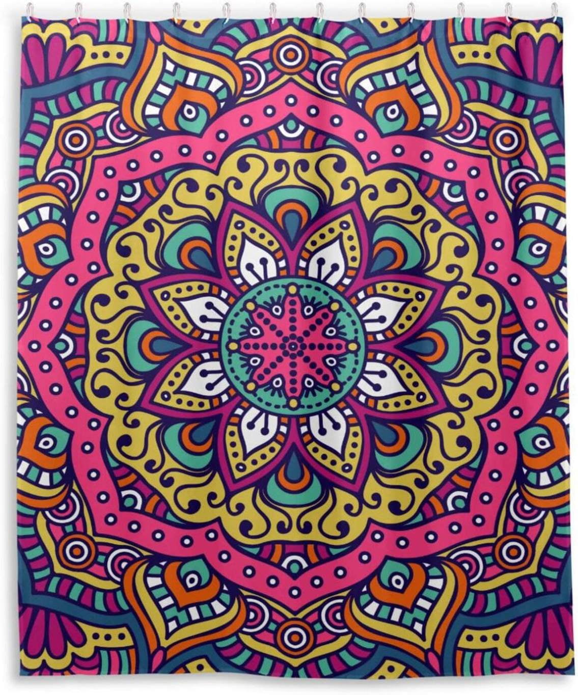 Dreamtimes Mandala Bathroom Waterproof Shower Curtain Set 60x72