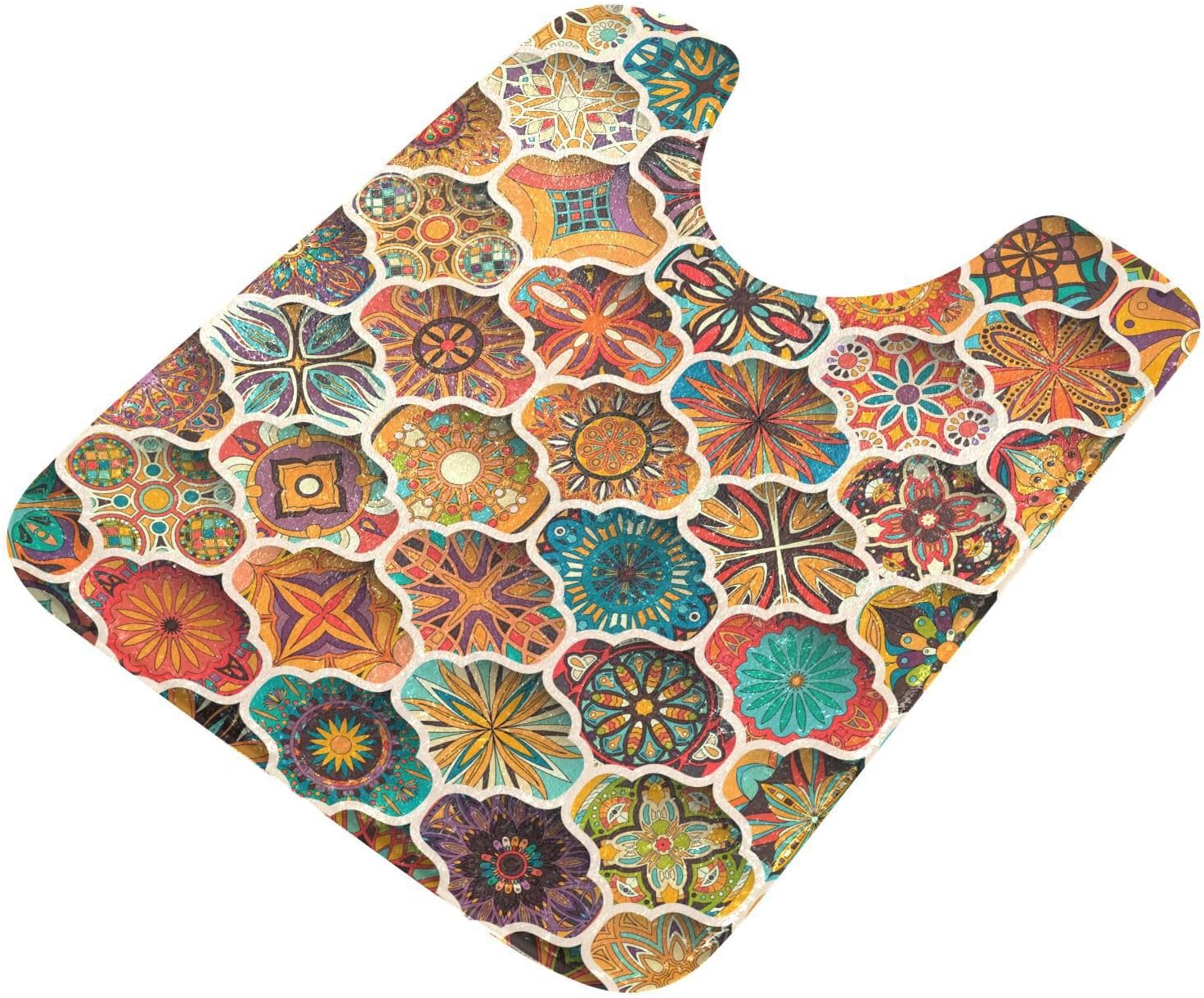 Dreamtimes Mandala Plaid High Absorbent U-Shaped Contour Toilet Rugs ...