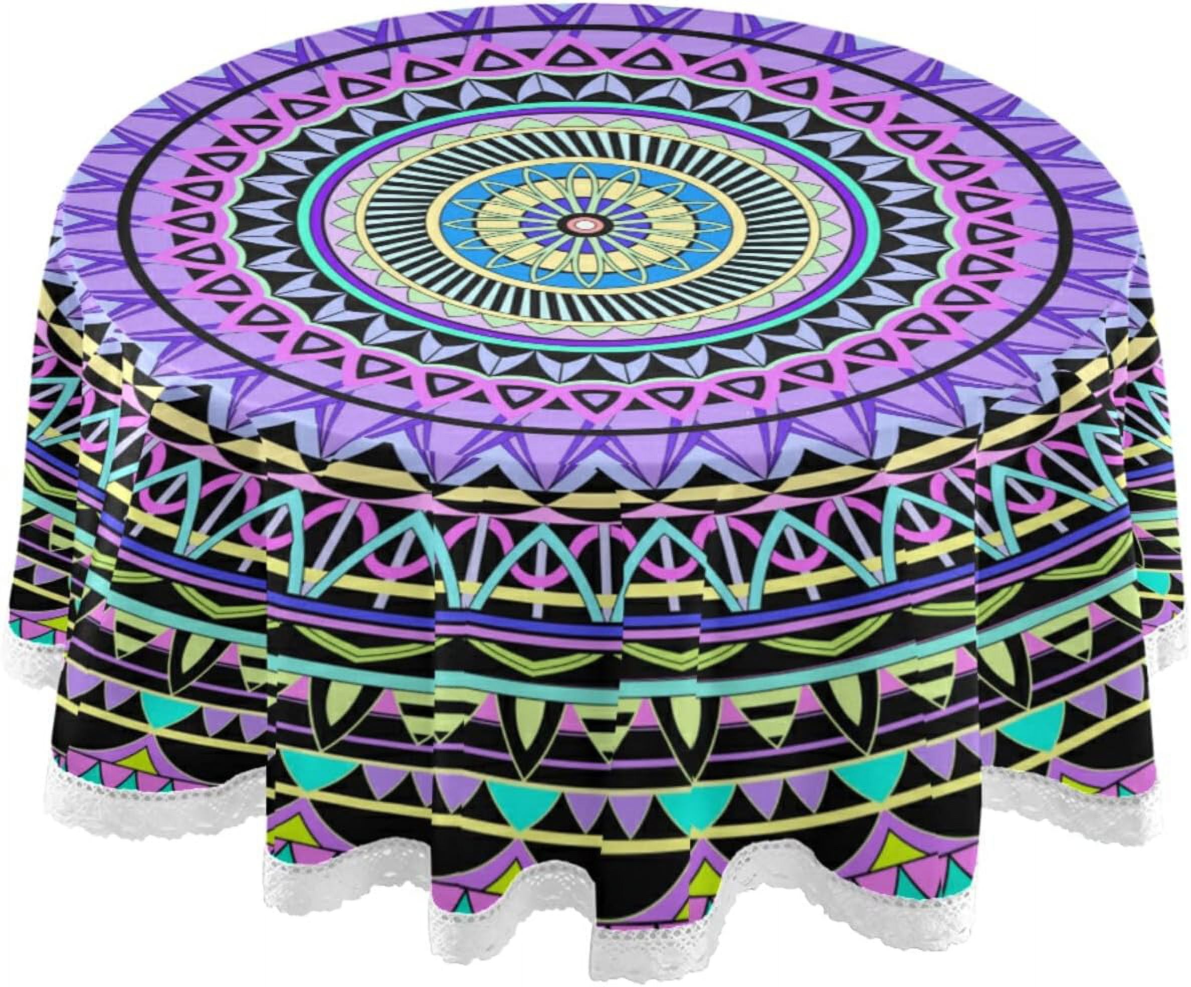 Dreamtimes Mandala Round Tablecloth 60", Table Cover Water Resistant ...