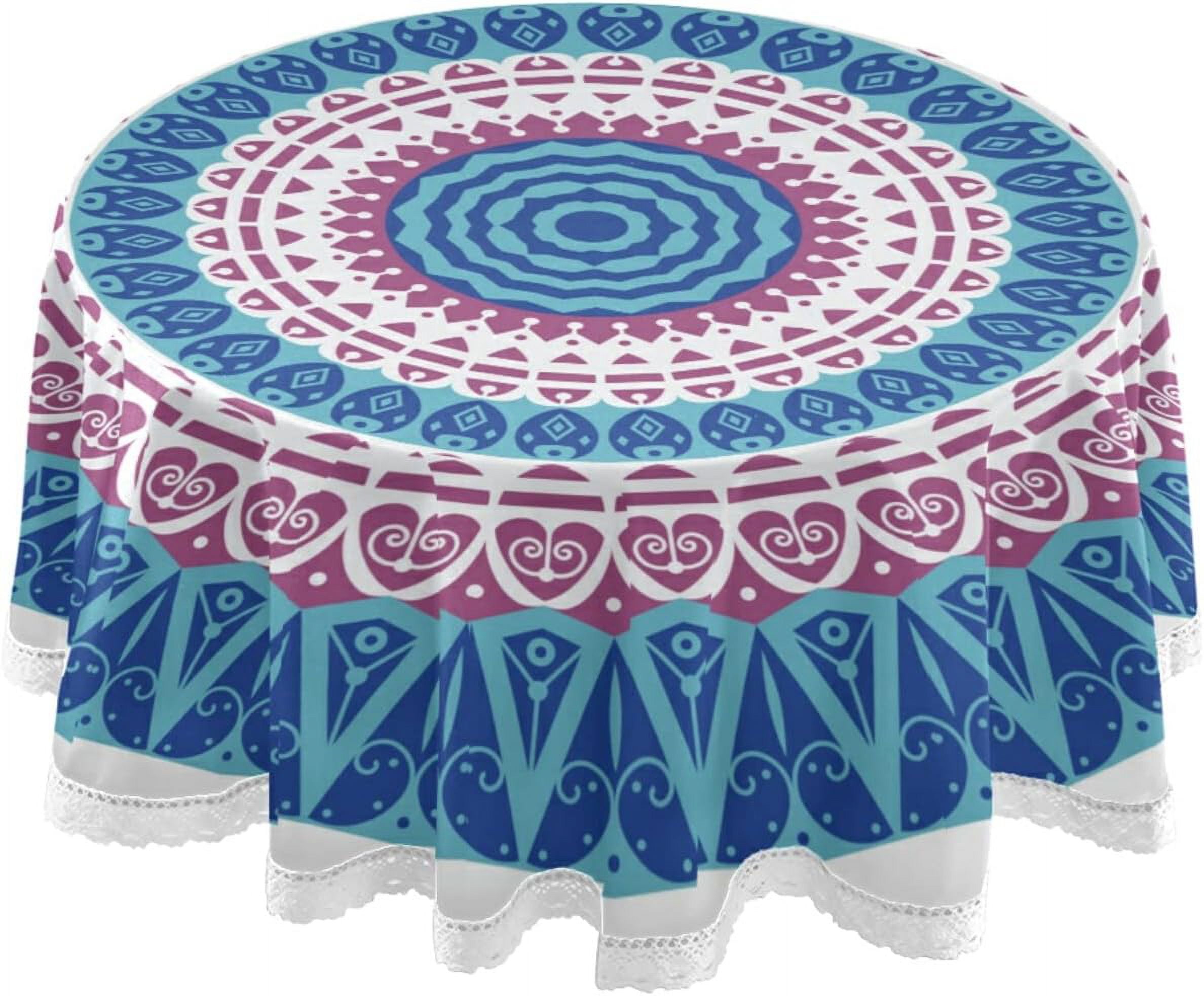 Dreamtimes Mandala Round Tablecloth 60", Table Cover Water Resistant ...
