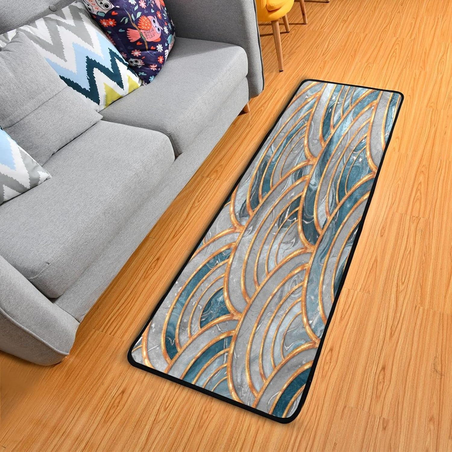 Dreamtimes Marble Texture Unique Hallway Runner Rug 2'x6' Kitchen Rug ...