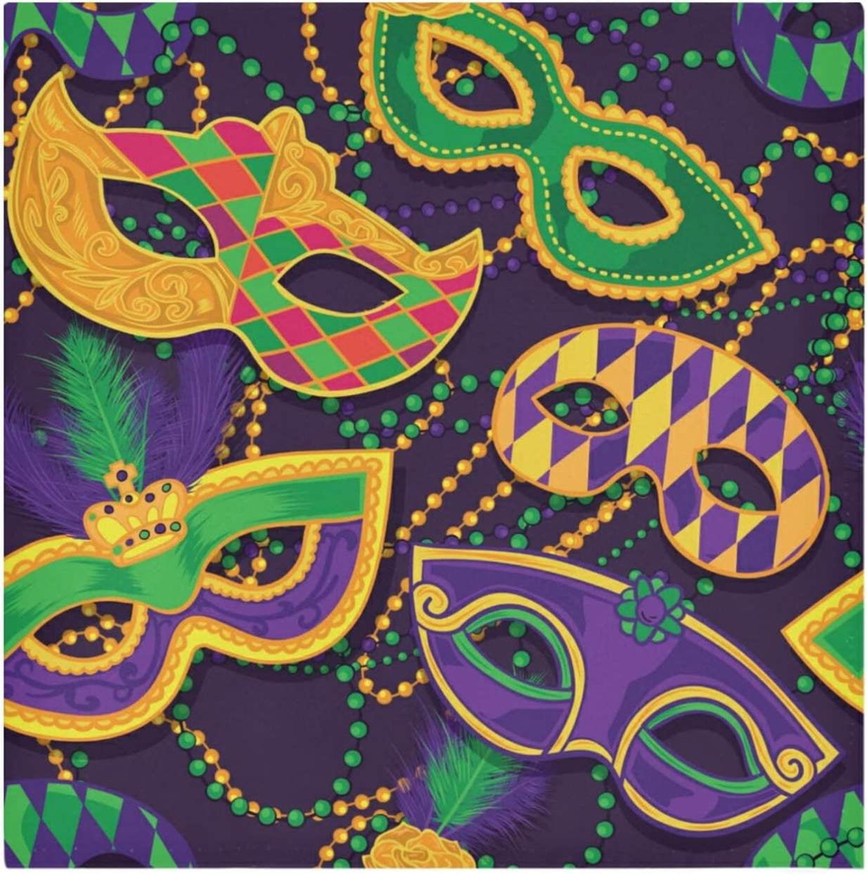 Dreamtimes Mardi Gras Colorful Carnival Cloth Napkins 4PCS,Masquerade ...