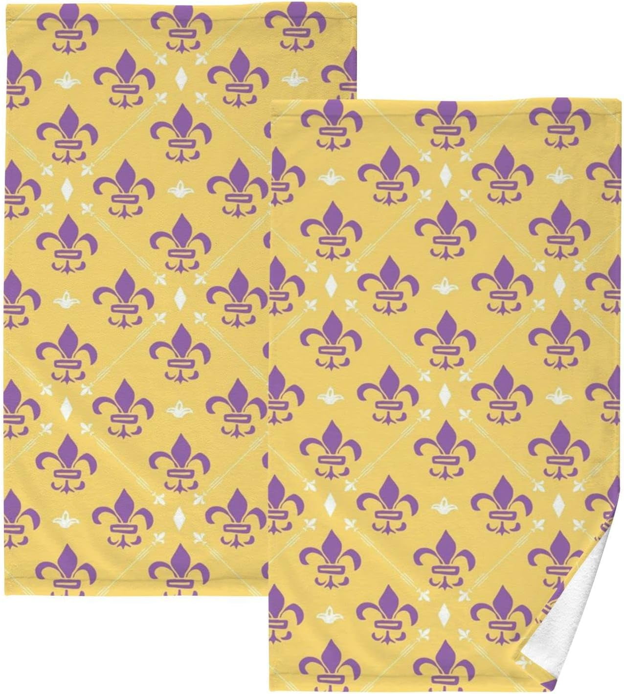 Dreamtimes Mardi Gras Cotton Hand Towels Set of 2 Absorbent Bath Towel ...