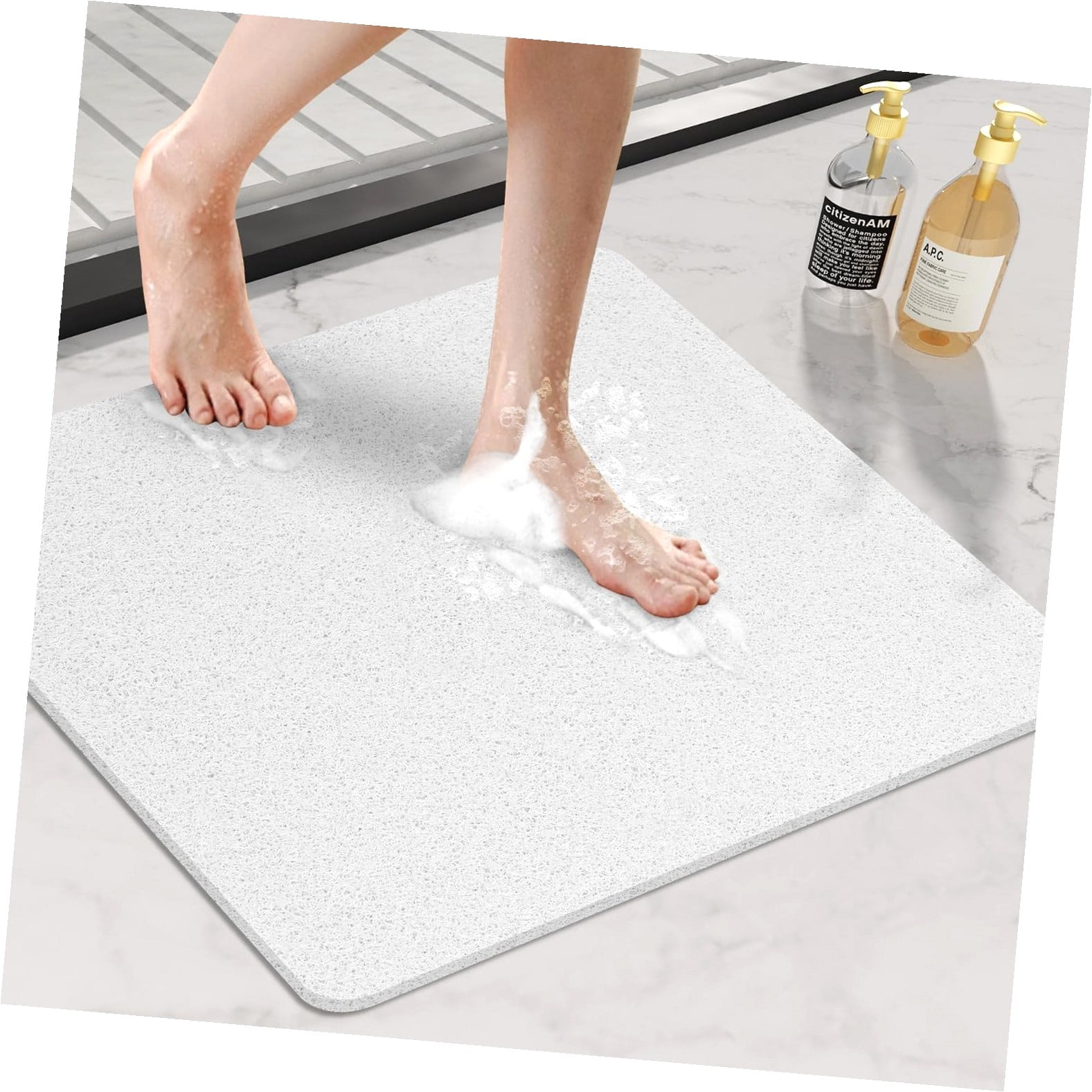 Dreamtimes Mat 40 16 Inch, Extra Long Mat for Tub, Soft PVC Loofah ...