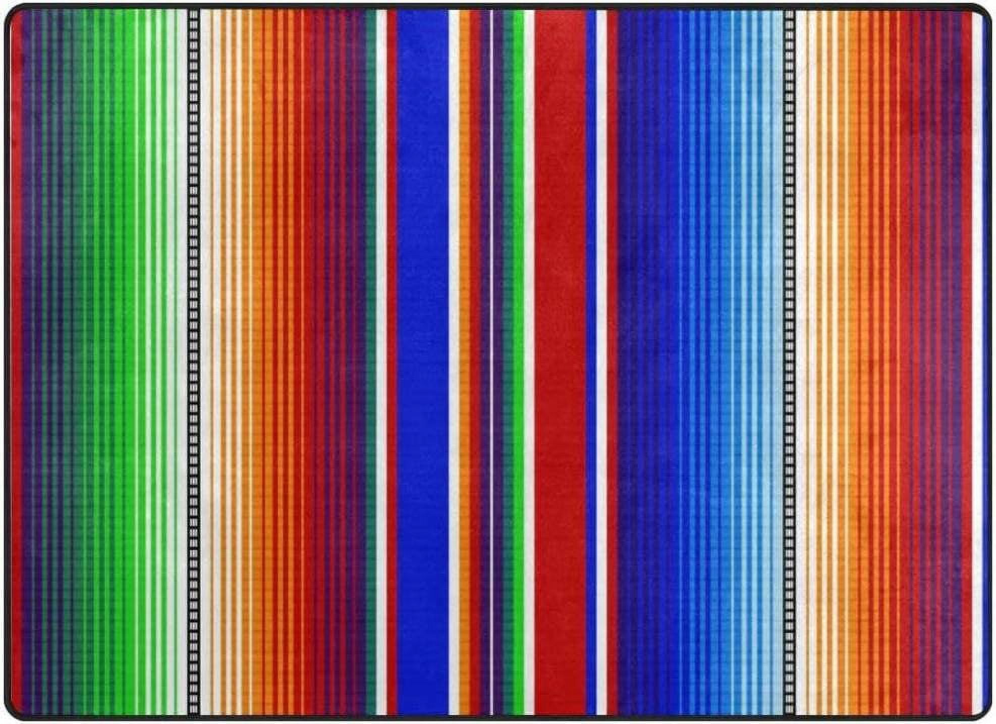 Dreamtimes Mexican Serape Stripes Area Rug, 80"x 58" Pet & Child ...