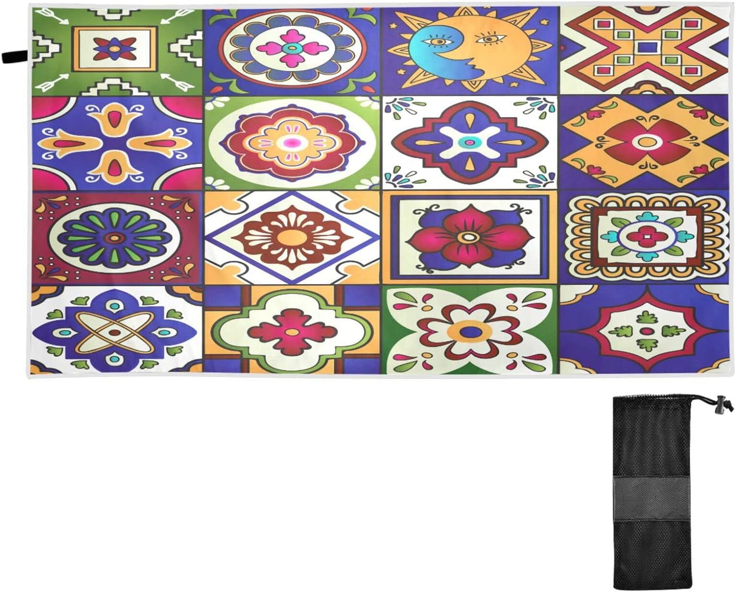 Dreamtimes Mexican Talavera Beach Towel,Absorbent Quick Dry Sport Towel ...