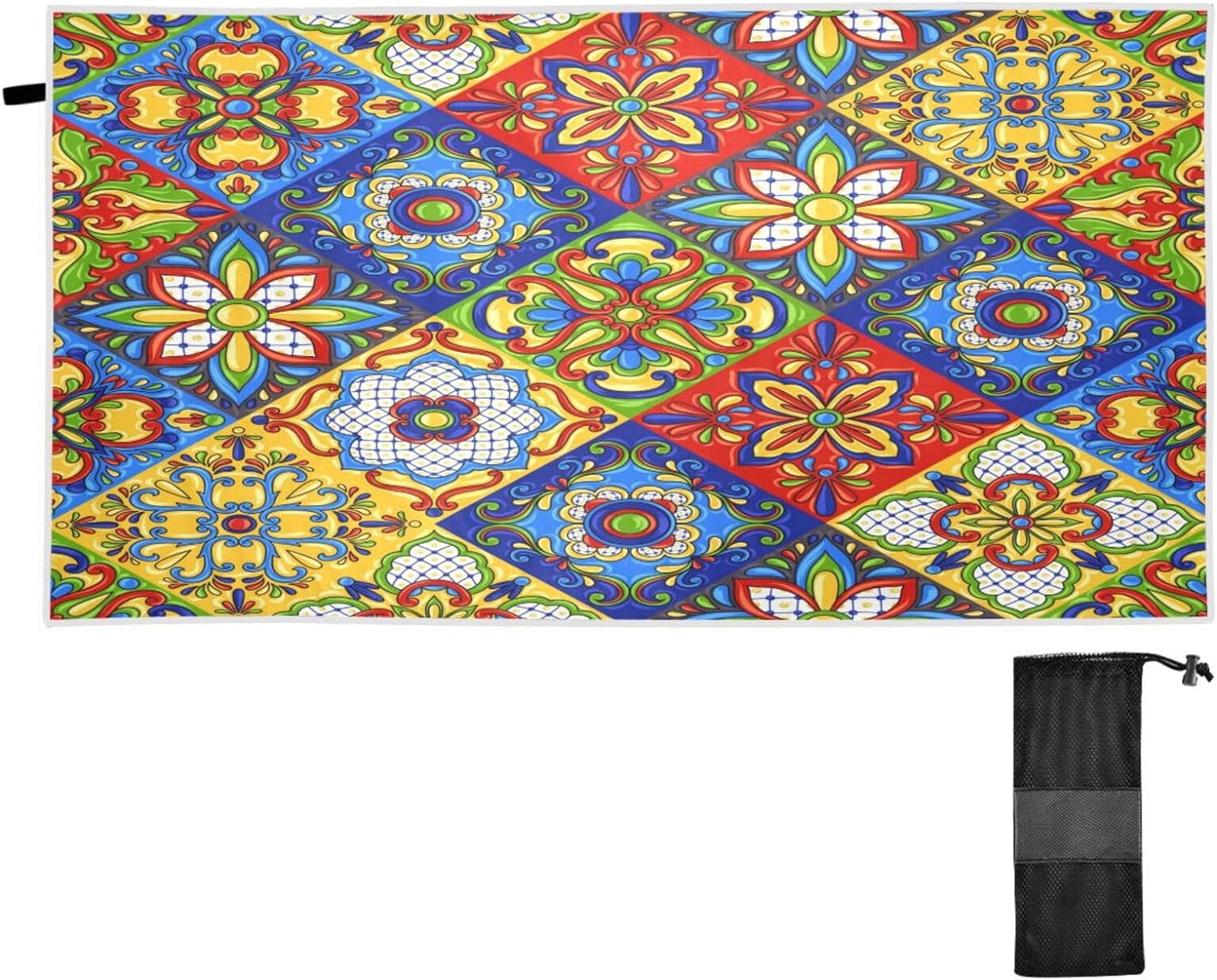 Dreamtimes Mexican Talavera Ceramic Beach Towel,Absorbent Quick Dry ...