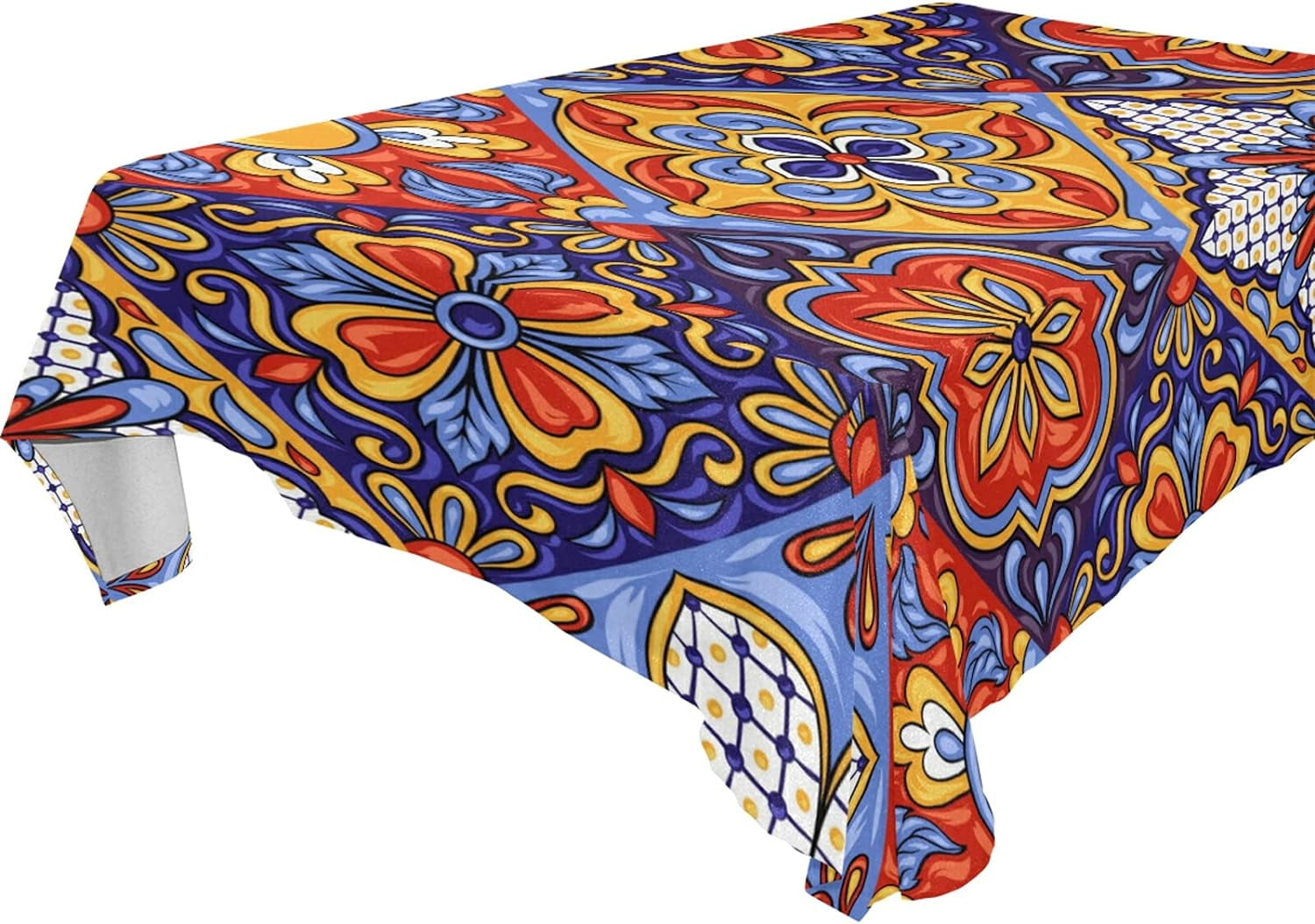 Dreamtimes Mexican Talavera Tablecloth, Waterproof Washable Polyester ...