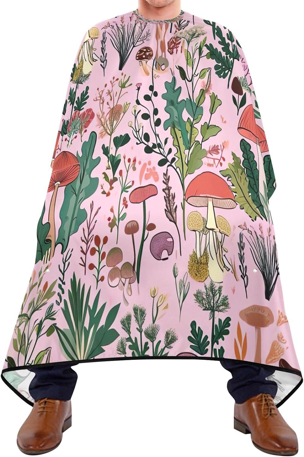 Dreamtimes Mushroom Leaves Salon Cape, Hair Cutting Cape with Snaps ...