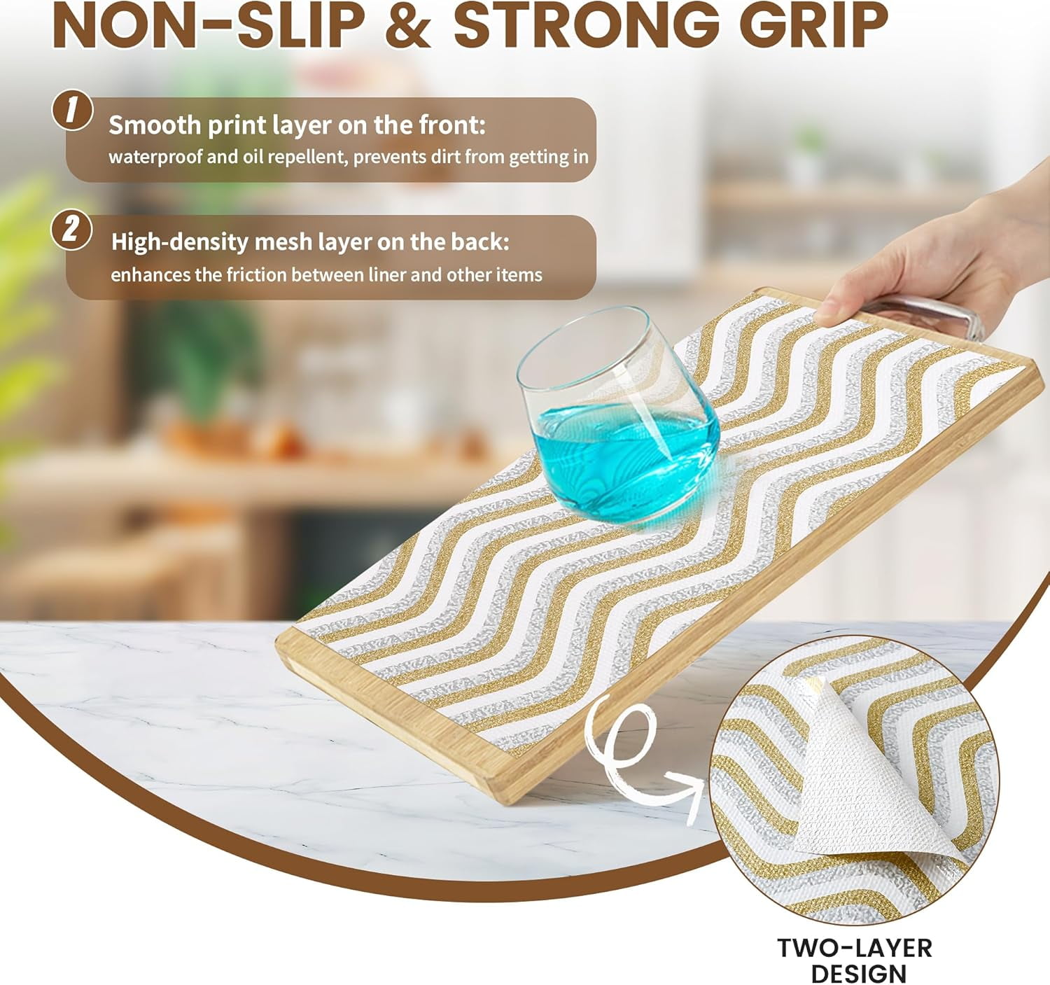 Dreamtimes Non-Adhesive Shelf Mat, 24 Inches x 20 Feet, Washable ...
