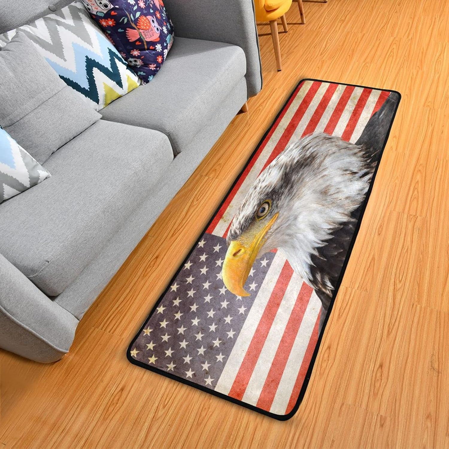 Dreamtimes North American Bald Eagle Hallway Runner Rug 2'x6' Kitchen ...