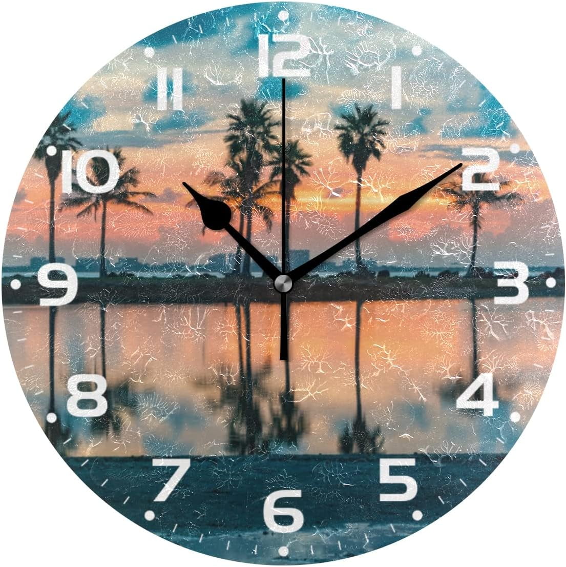 Dreamtimes Oil Painting Wall Clock, 10 Inch Silent Non Ticking Round ...