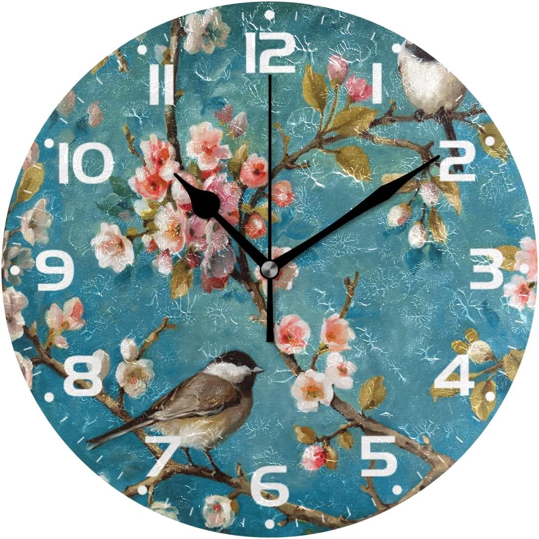 Dreamtimes Oil Painting Wall Clock, 10 Inch Silent Non Ticking Round ...