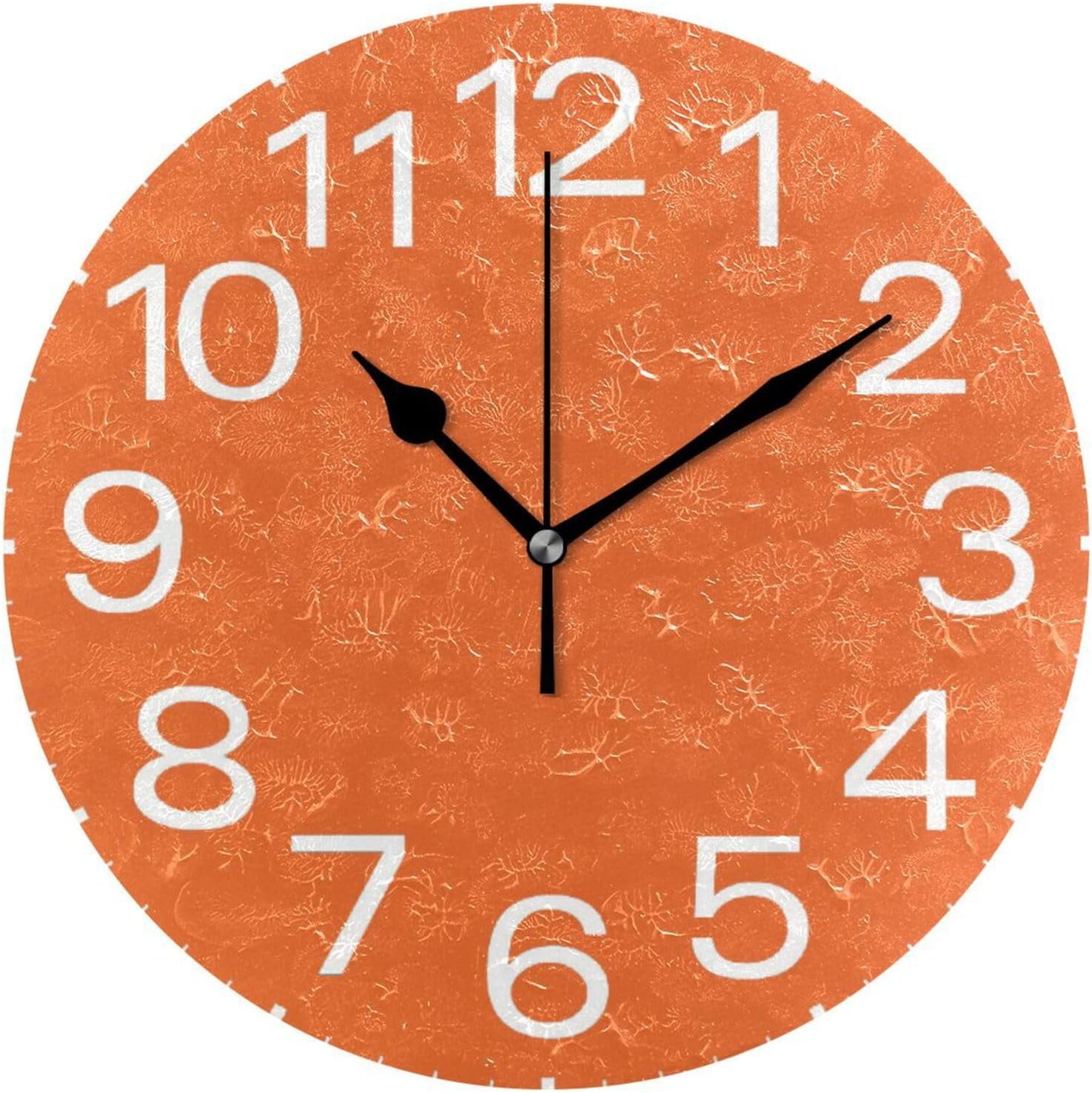 Dreamtimes Orange Wall Clock,Silent Non Ticking 10 Inch Battery ...