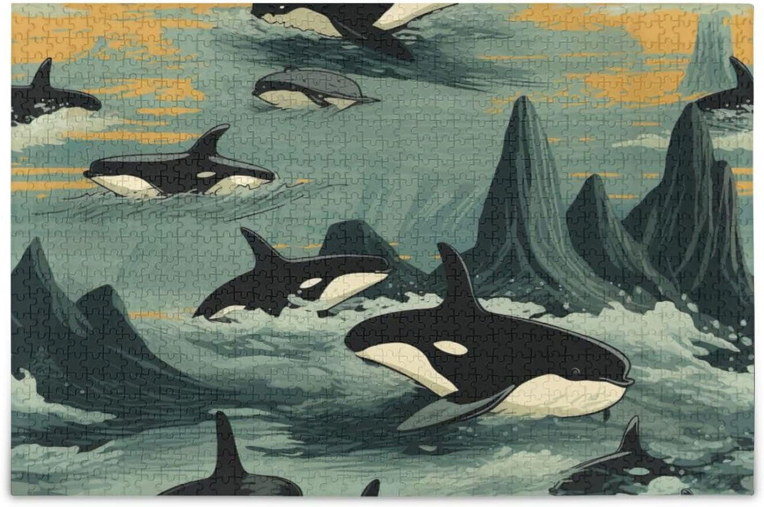 Dreamtimes Orca Whales Puzzle 500 Pieces - Wooden Jigsaw Puzzles for ...