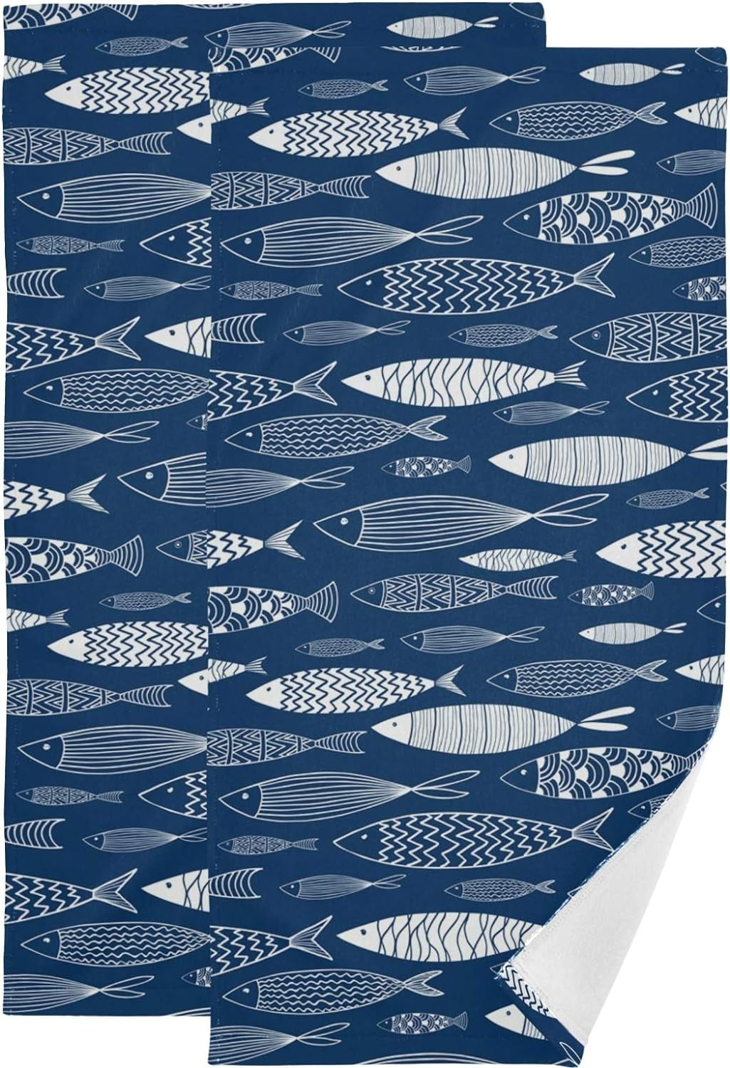 Dreamtimes Ornamental Fish Pattern 2 Piece Soft Fluffy Guest Decor Hand ...